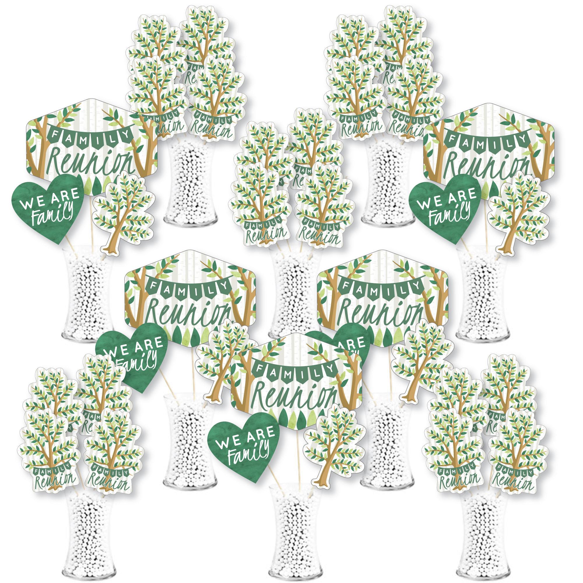 Family Tree Reunion - Family Gathering Party Centerpiece Sticks ...