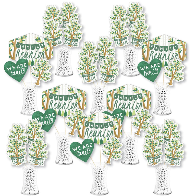 Family Tree Reunion - Family Gathering Party Centerpiece Sticks ...