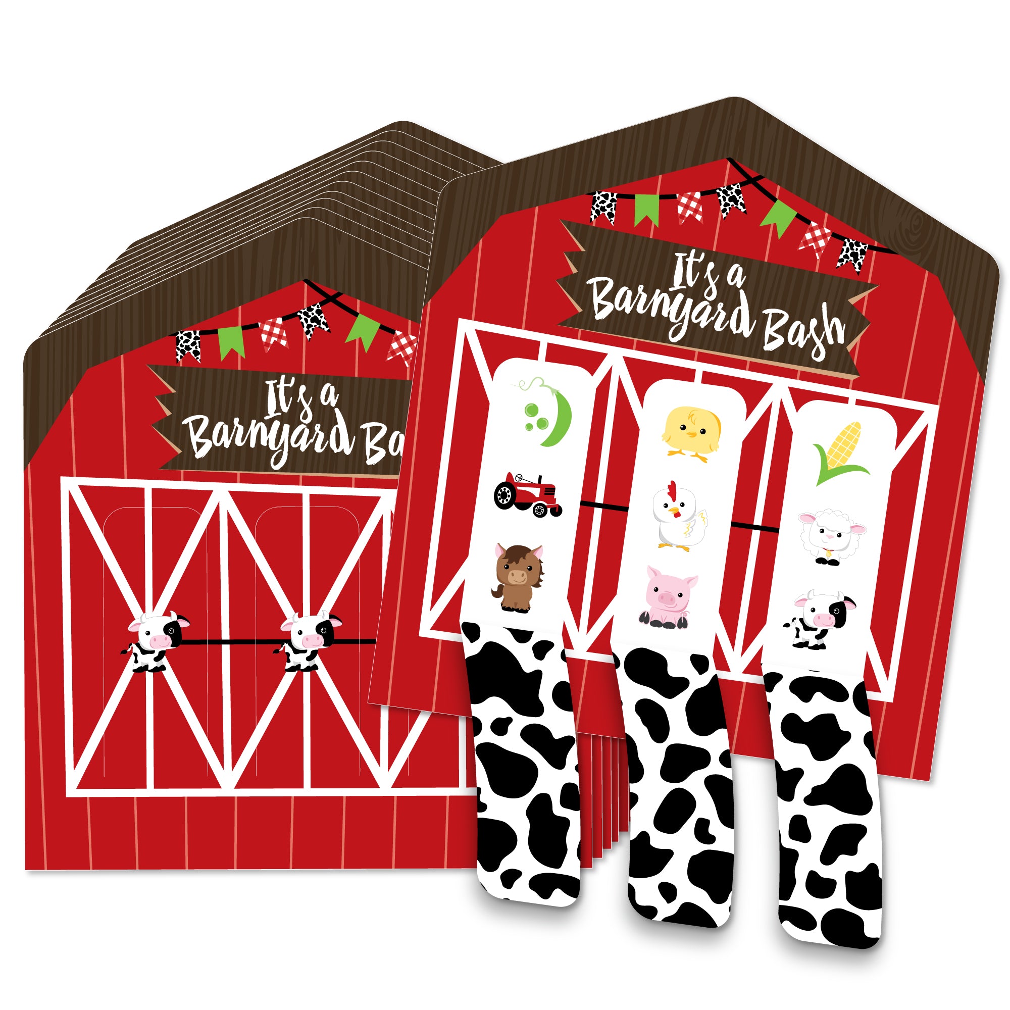 Farm Animals - Barnyard Baby Shower or Birthday Party Game Pickle Cards ...