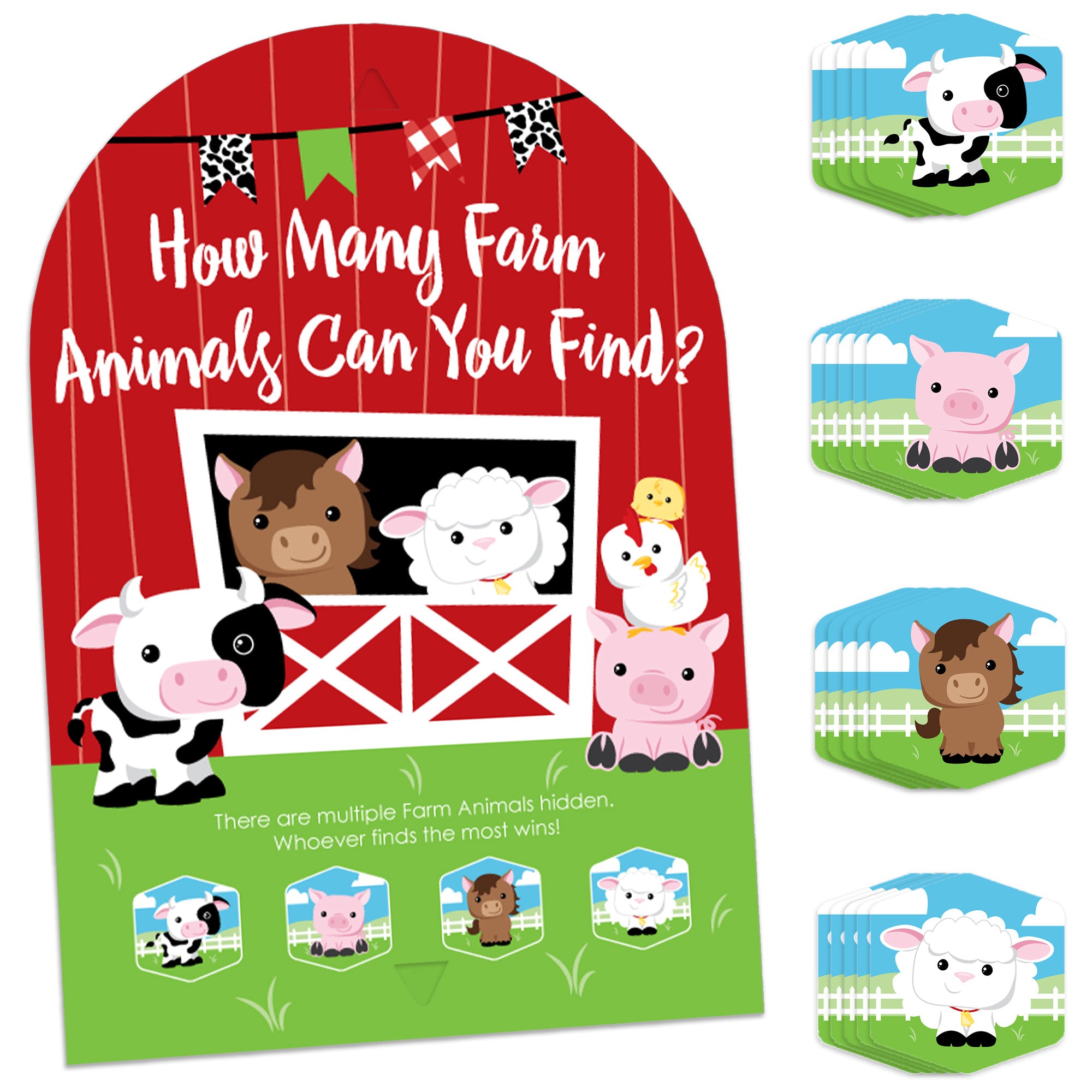 Farm Animals - Barnyard Baby Shower or Birthday Party Scavenger Hunt ...