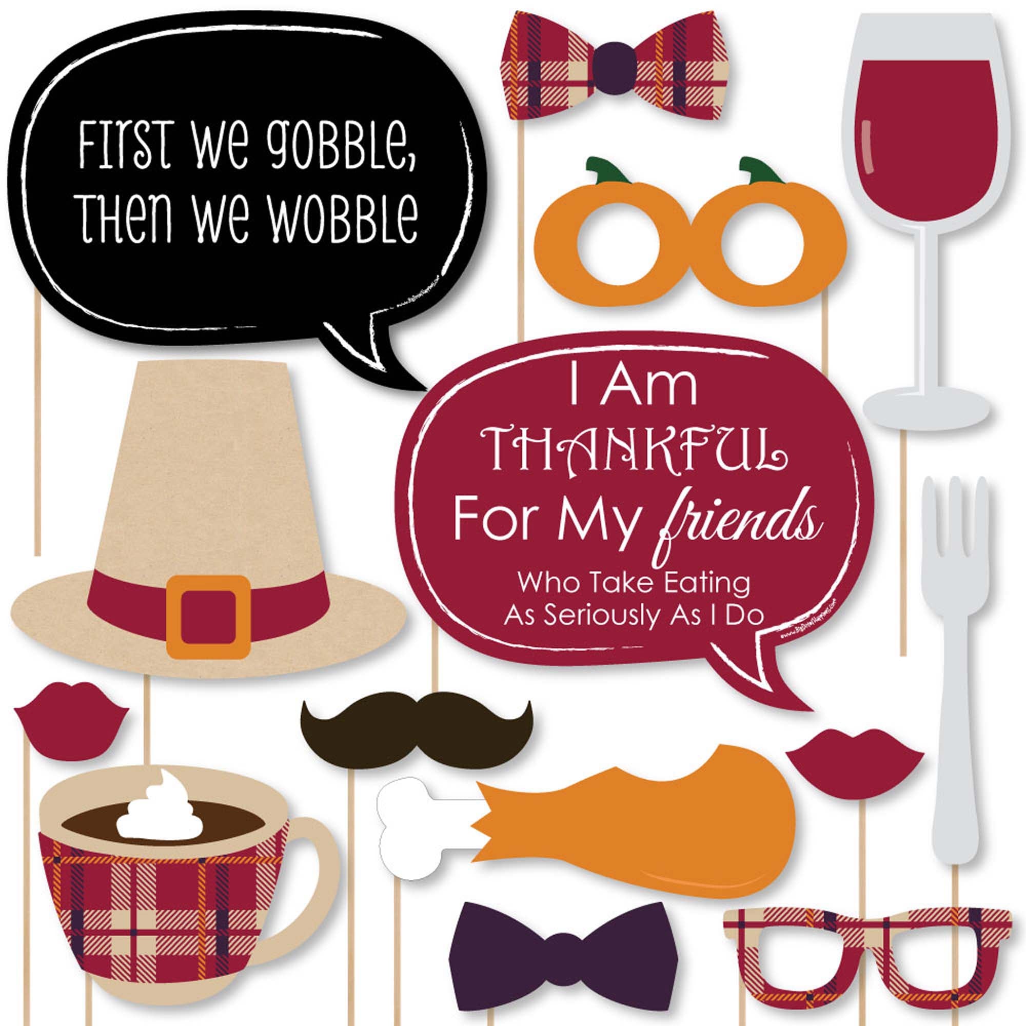 Friends Thanksgiving Feast - Friendsgiving Photo Booth Props Kit - 20 ...