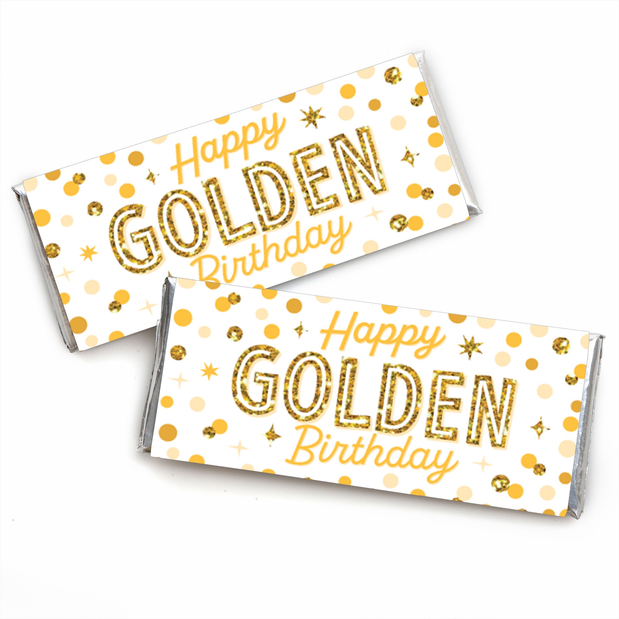 Golden Birthday - Candy Bar Wrapper Happy Birthday Party Favors - Set ...
