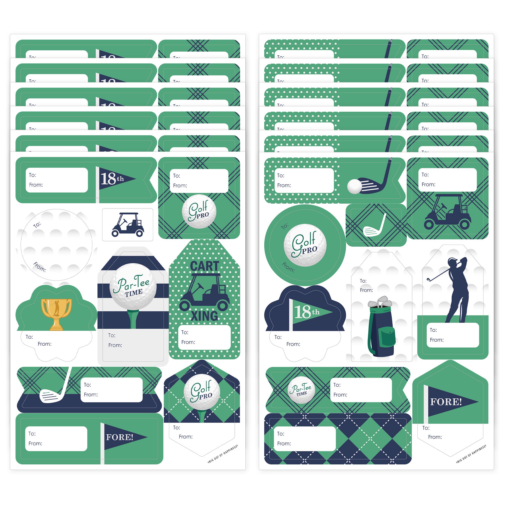 Par-Tee Time - Golf - Assorted Birthday or Retirement Party Gift Tag ...