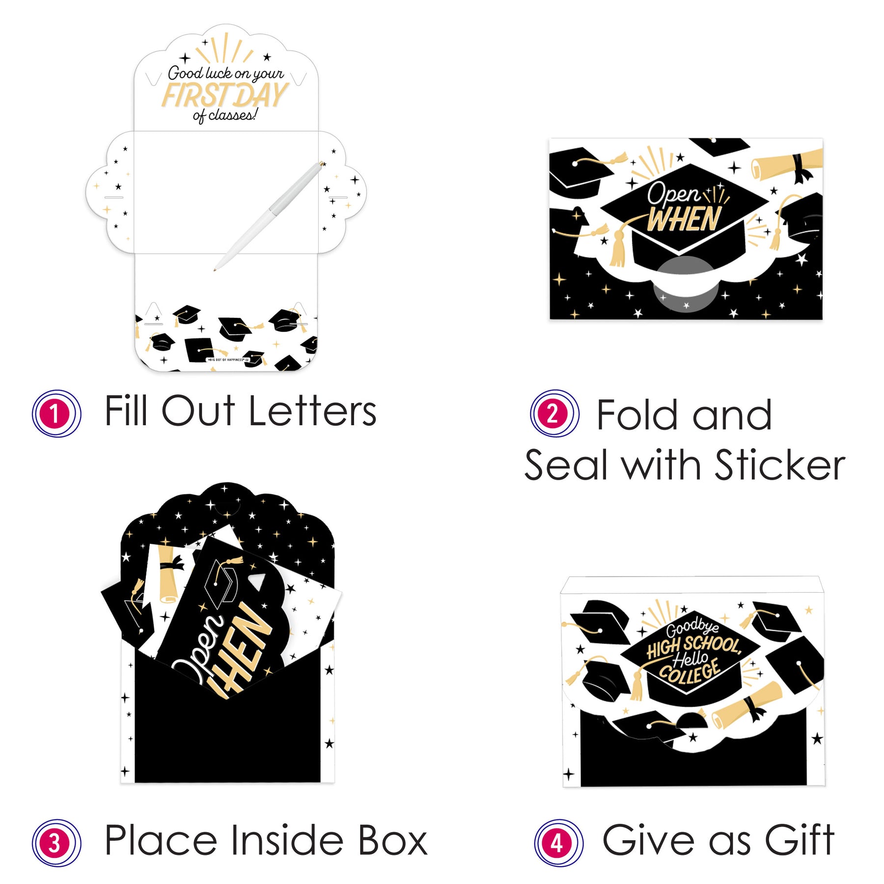 Goodbye High School, Hello College - Graduation Cards Gift Box Kit ...