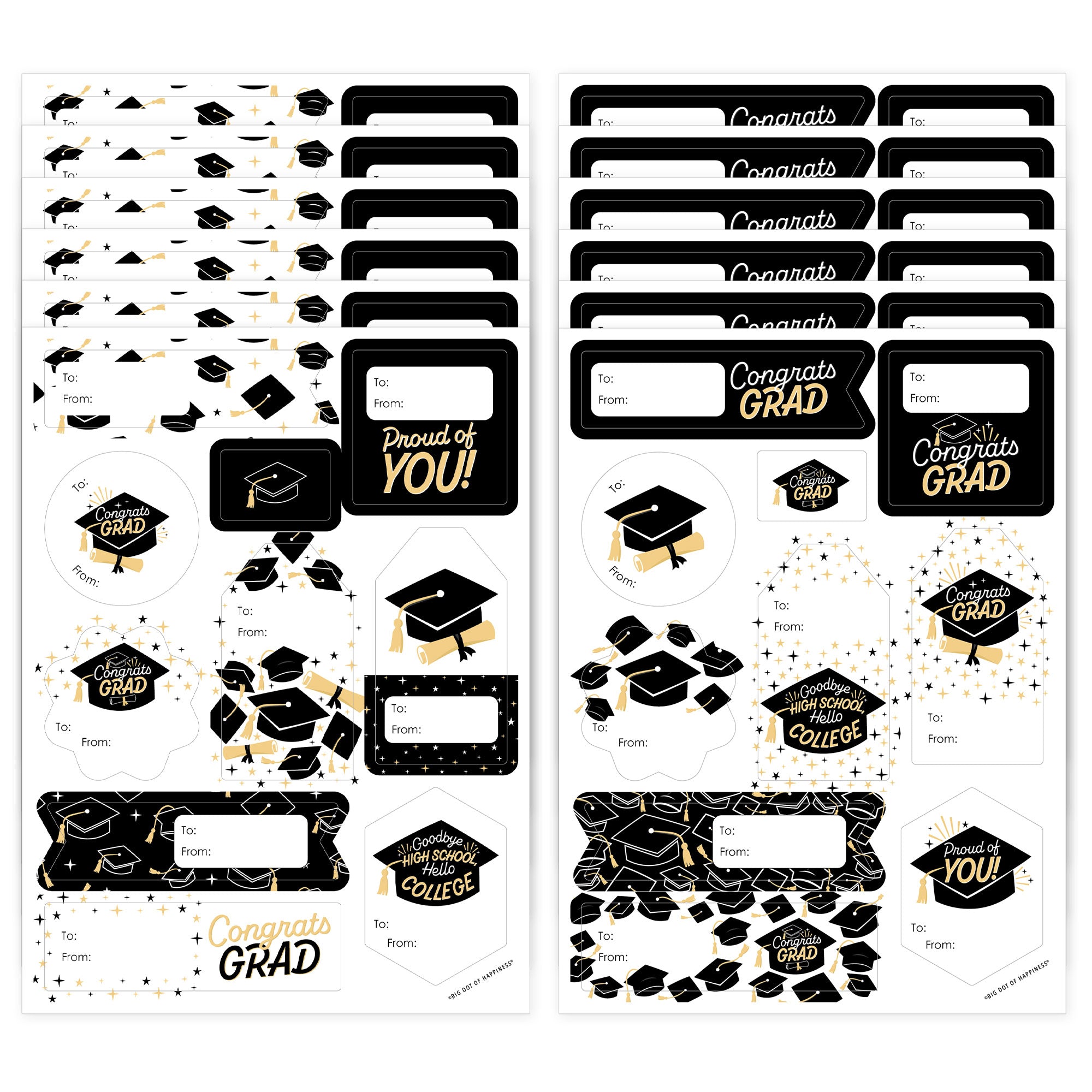 Goodbye High School, Hello College - Assorted Graduation Party Gift Tag ...