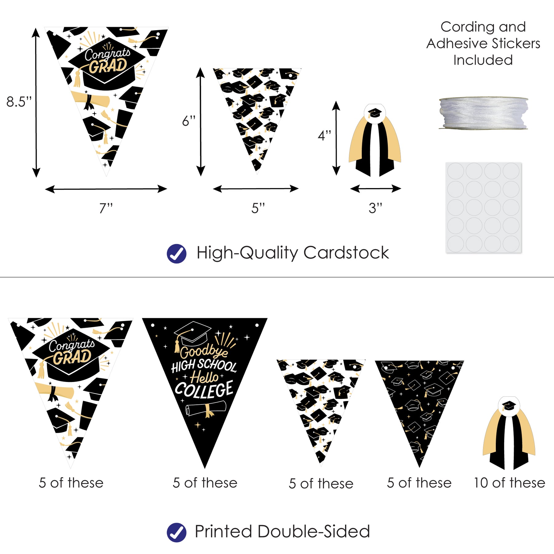 Goodbye High School, Hello College - DIY Graduation Party Pennant ...