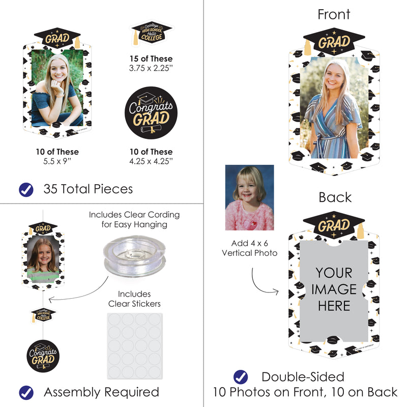 Goodbye High School, Hello College - Graduation Party DIY Backdrop ...