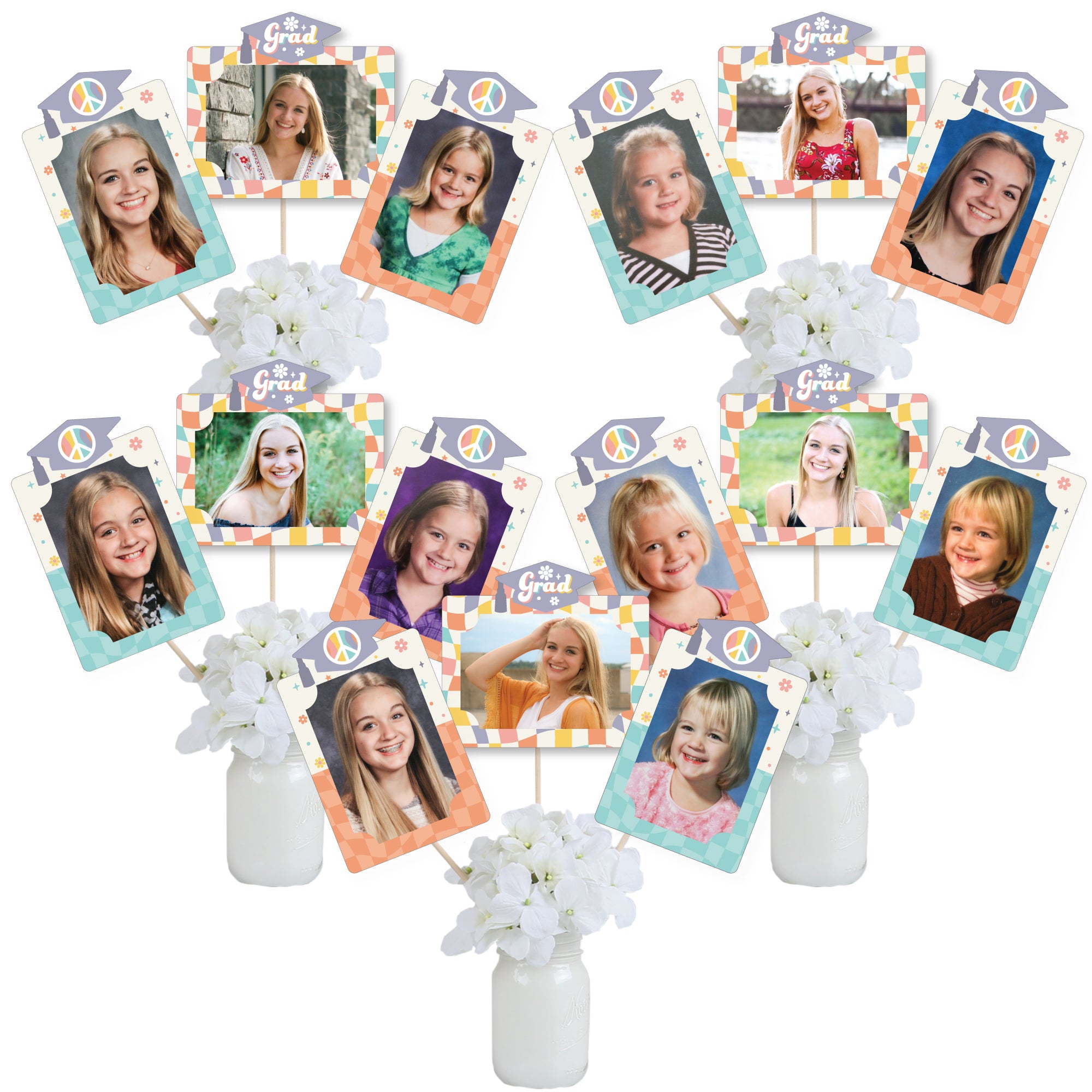 Groovy Grad - Hippie Graduation Party Picture Centerpiece Sticks ...