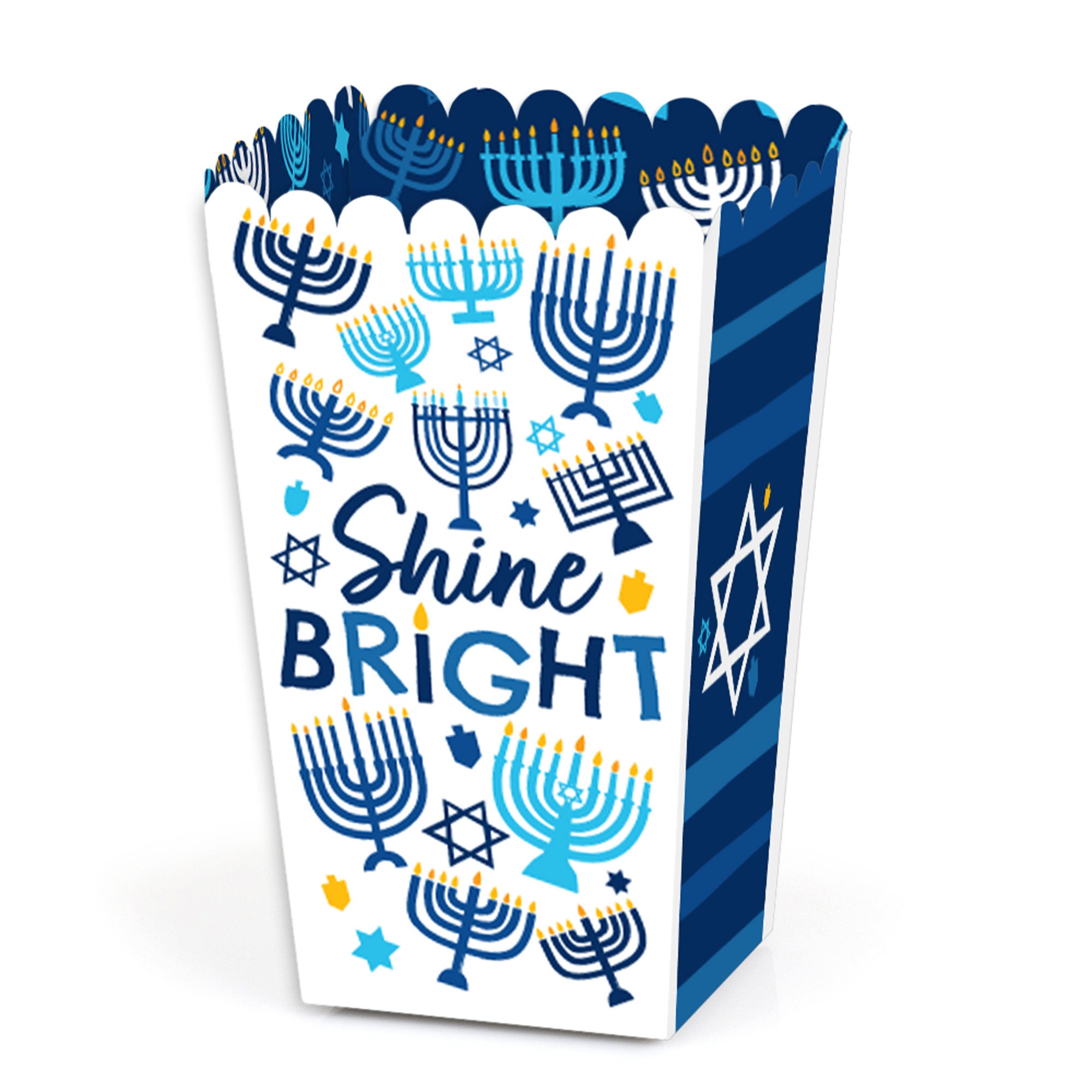 Hanukkah Menorah - Chanukah Holiday Party Favor Popcorn Treat Boxes ...