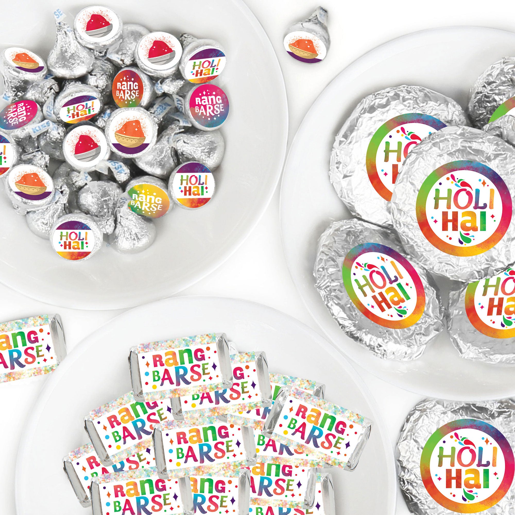 Holi Hai - Mini Candy Bar Wrappers, Round Candy Stickers and Circle ...
