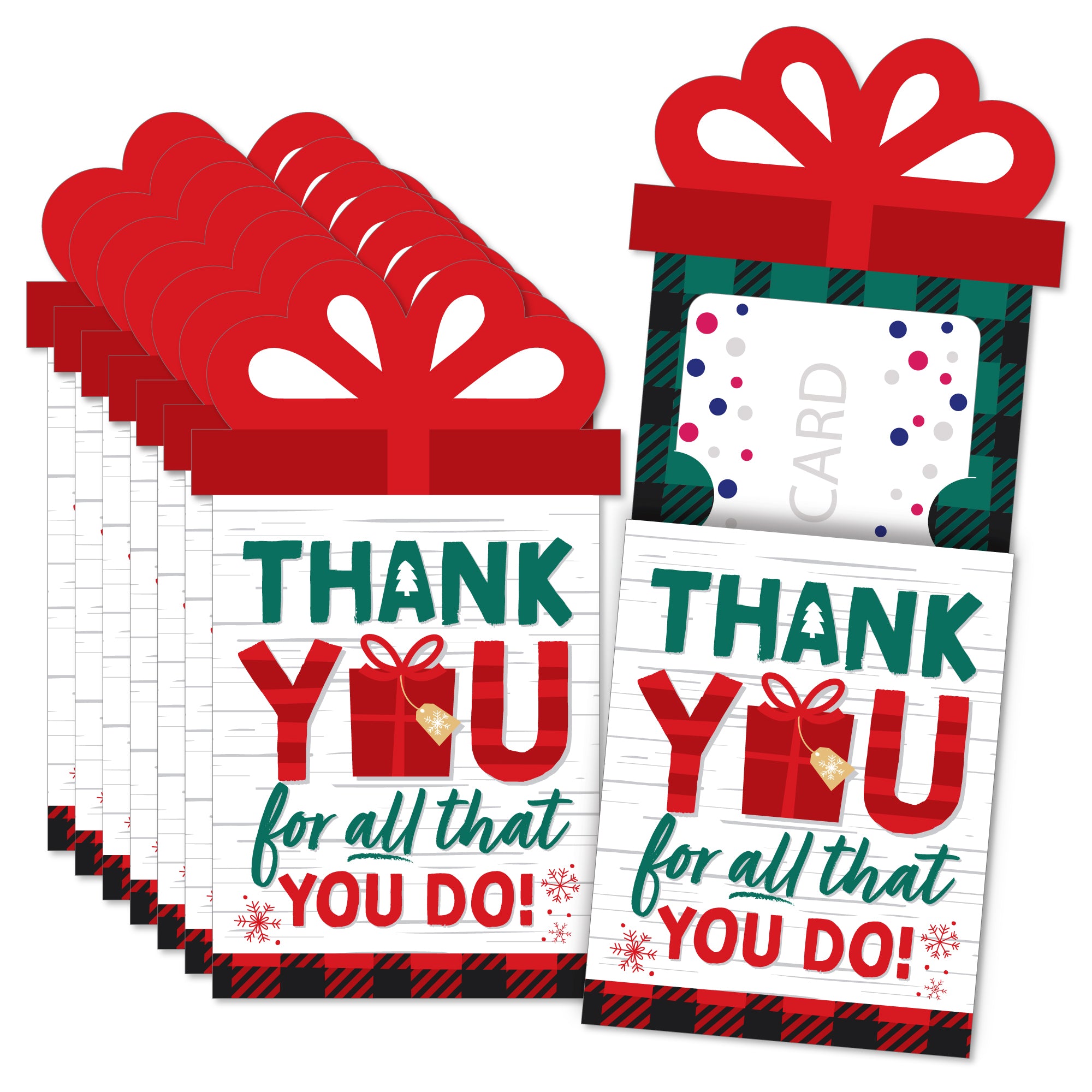 Holiday Thank You - Christmas Appreciation Money and Gift Card Sleeves ...