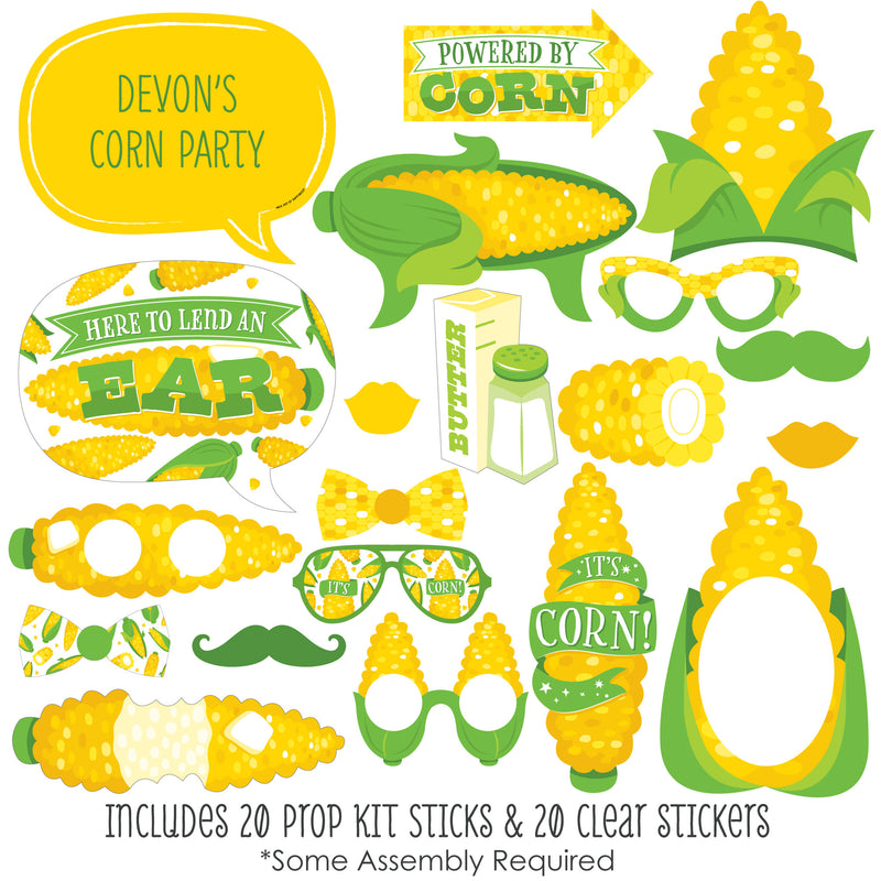 It's Corn - Personalized Fall Harvest Party Photo Booth Props Kit - 20 ...