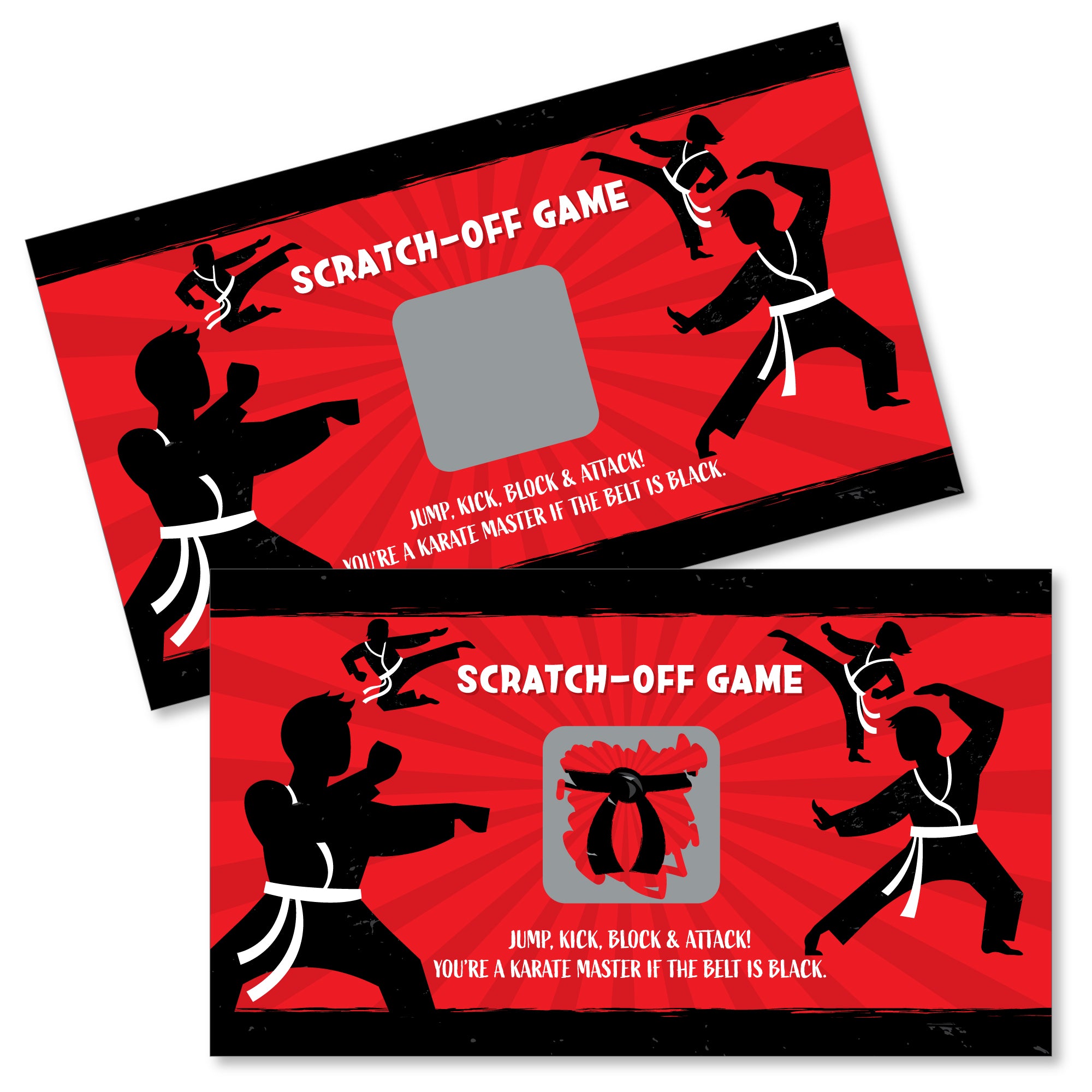 Karate Master - Martial Arts Birthday Party Game Scratch Off Cards - 22 ...