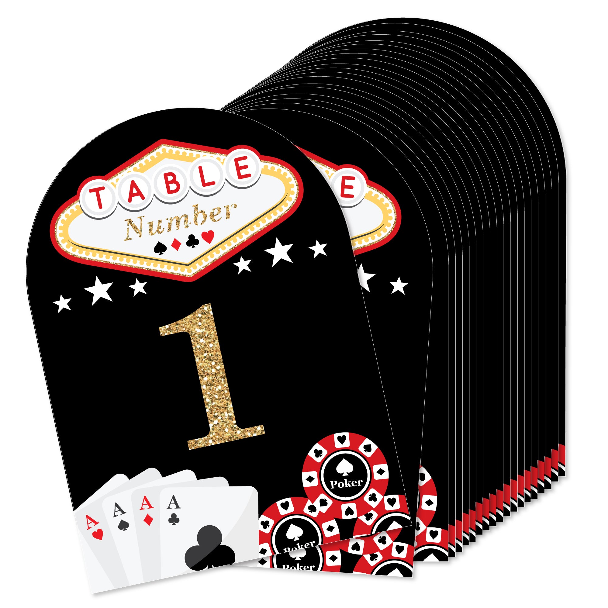Las Vegas - Casino Party Double-Sided 5 x 7 inches Cards - Table ...