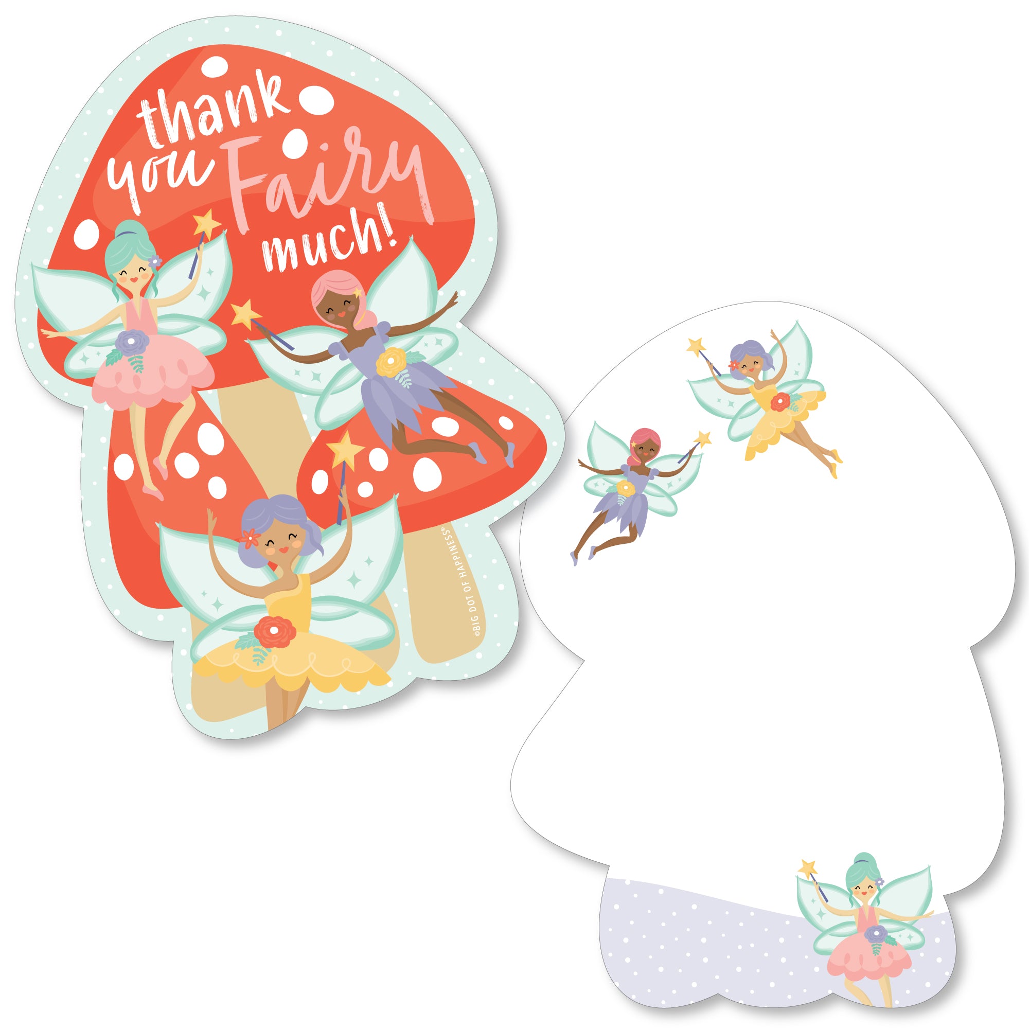 Let's Be Fairies - Shaped Thank You Cards - Fairy Garden Birthday Party ...