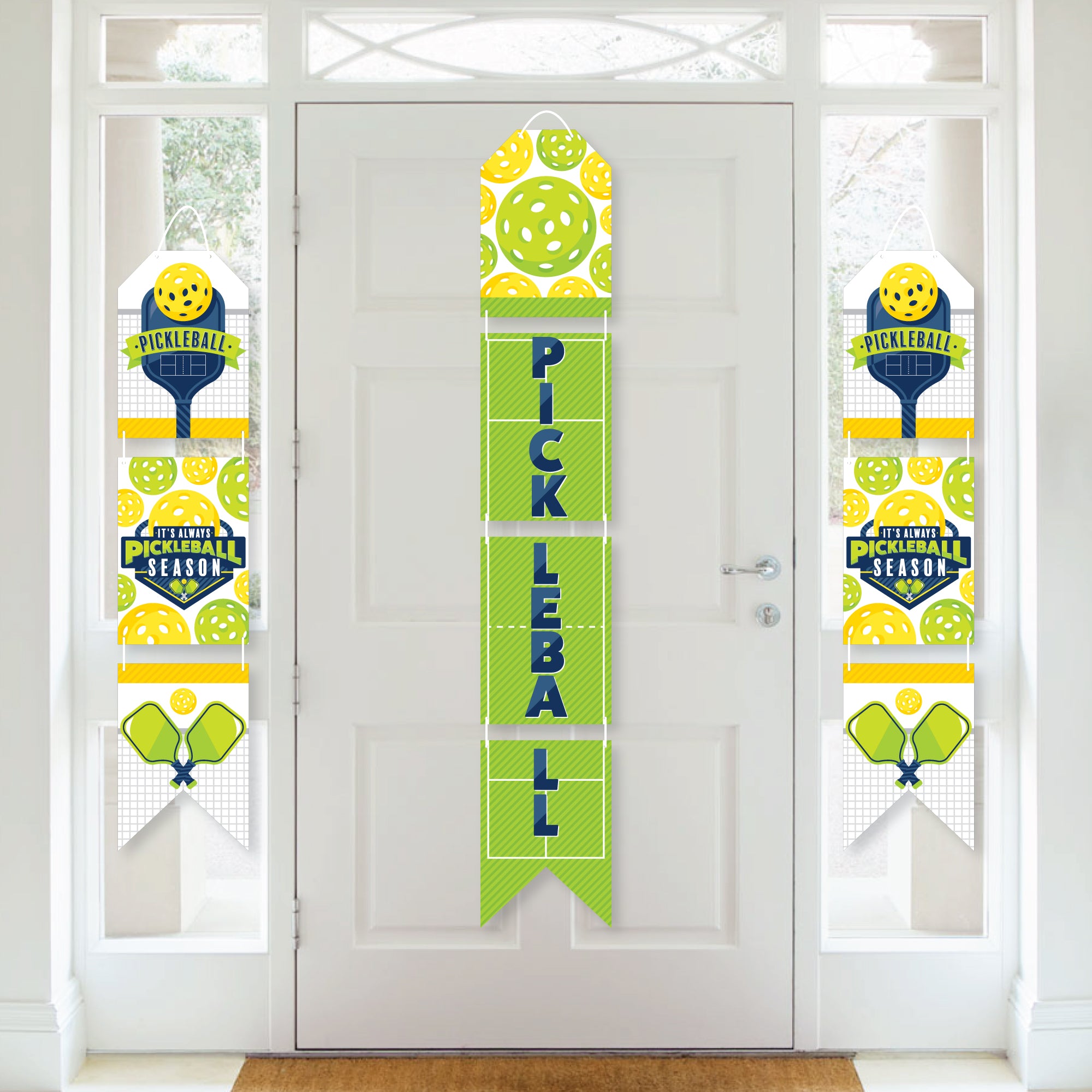 Let's Rally - Pickleball - Hanging Vertical Paper Door Banners - Birthday or Retirement Party ...