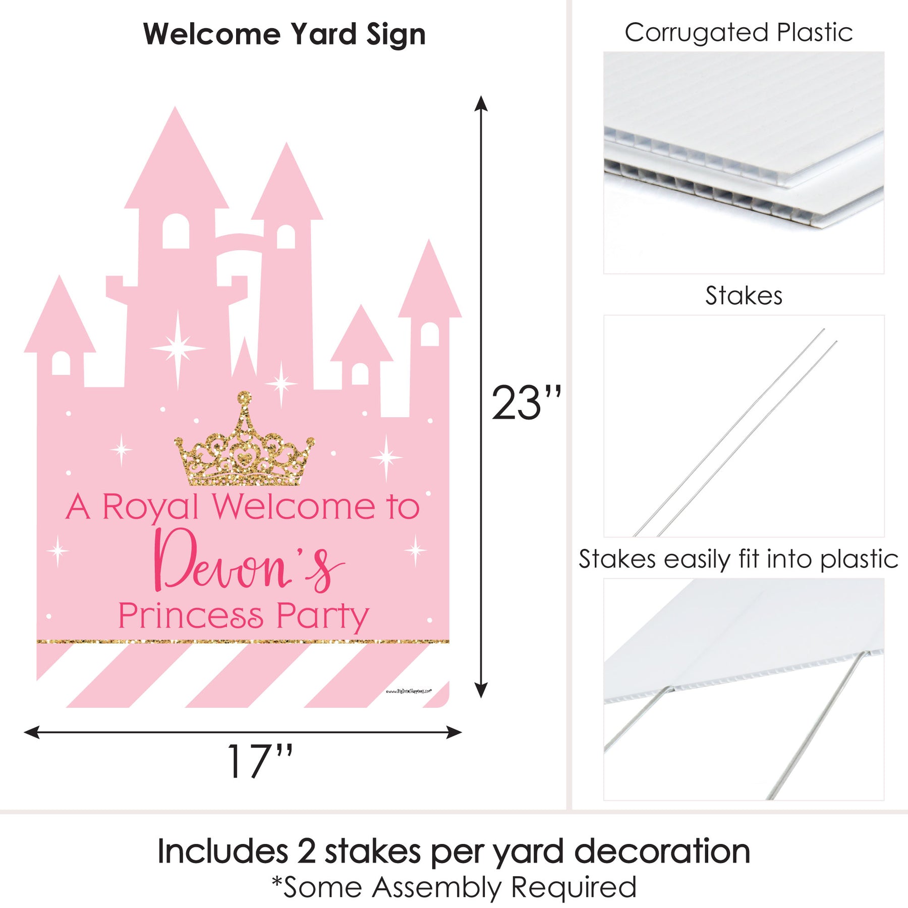 Little Princess Crown - Party Decorations - Pink and Gold Princess Bab ...