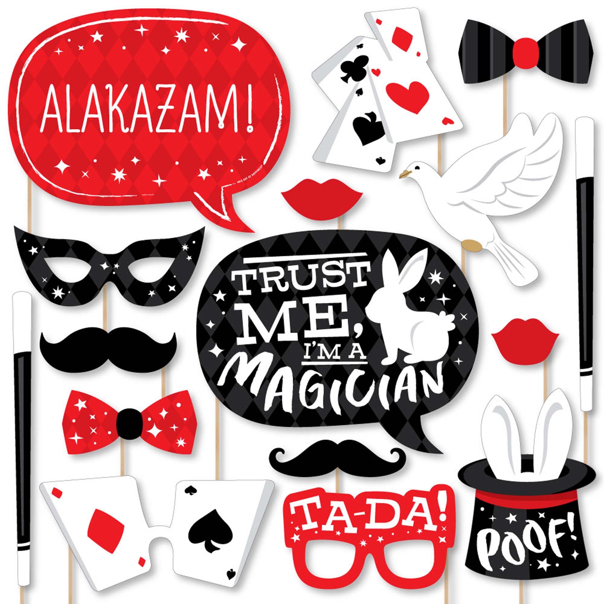 Ta-Da, Magic Show - Magical Birthday Party Photo Booth Props Kit - 20 ...
