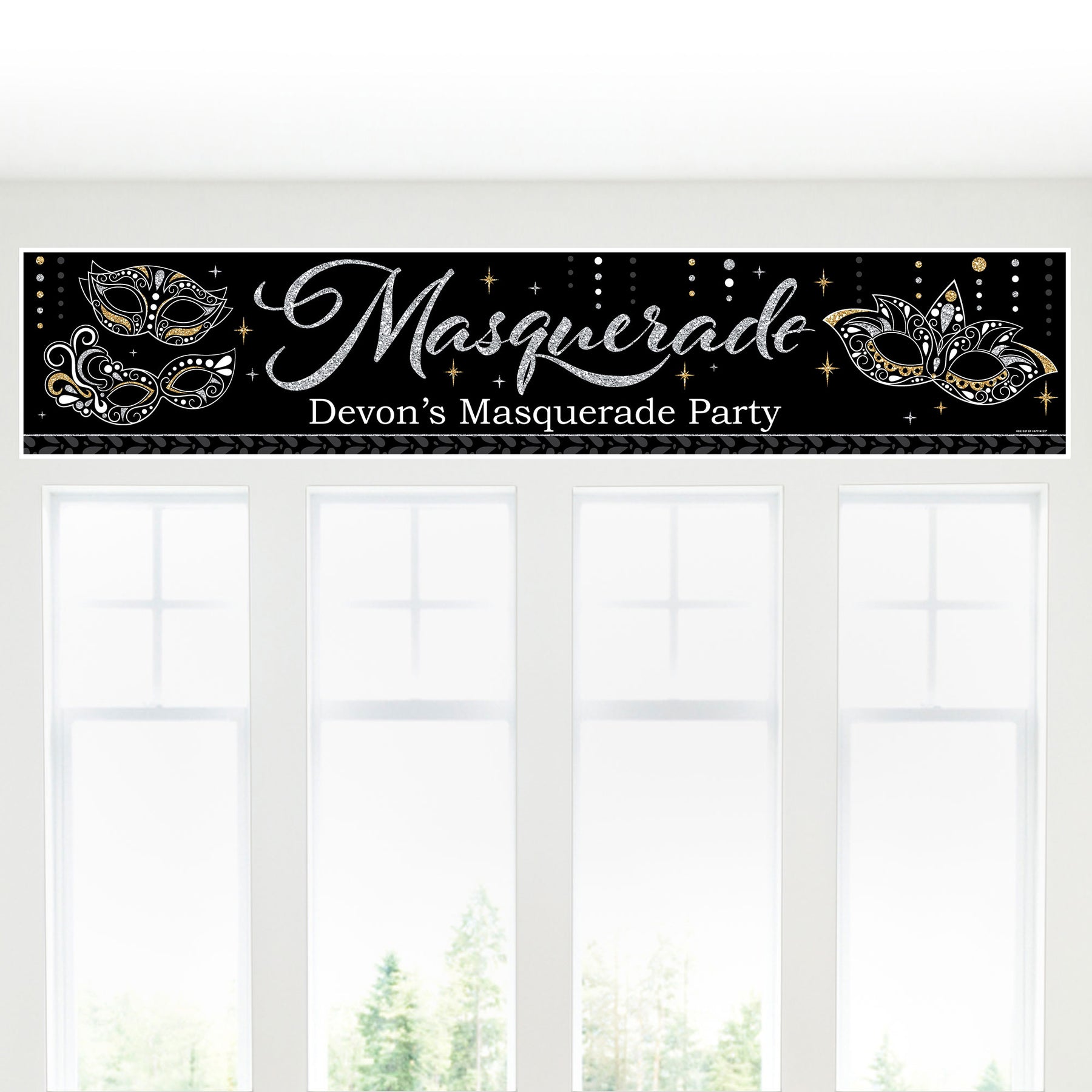 Masquerade - Personalized Venetian Mask Party Banner ...