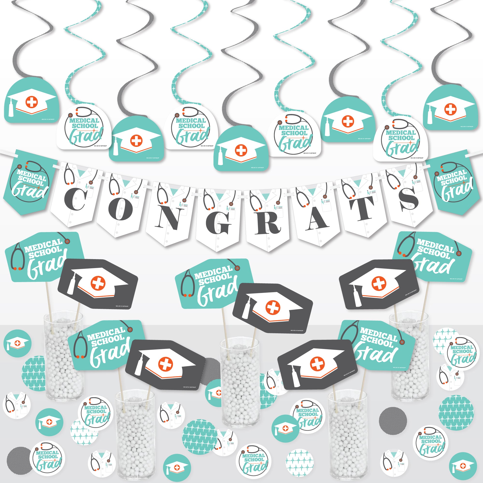 Medical School Grad - Doctor Graduation Party Supplies Decoration Kit ...