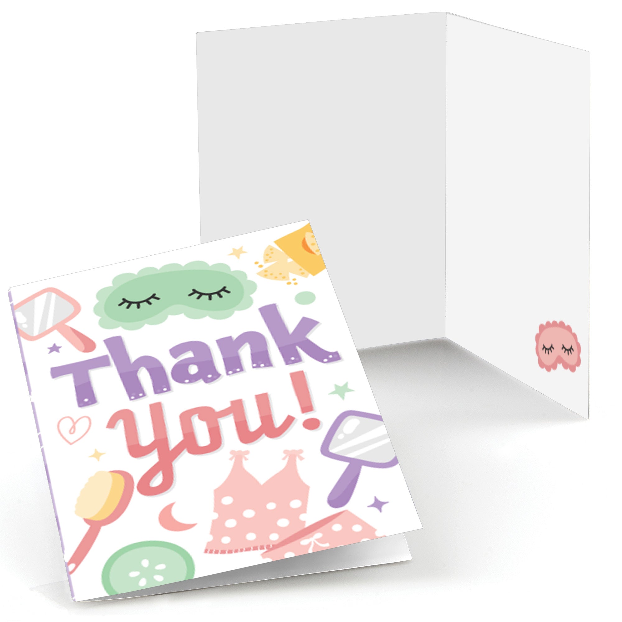 Pajama Slumber Party - Girls Sleepover Birthday Party Thank You Cards ...