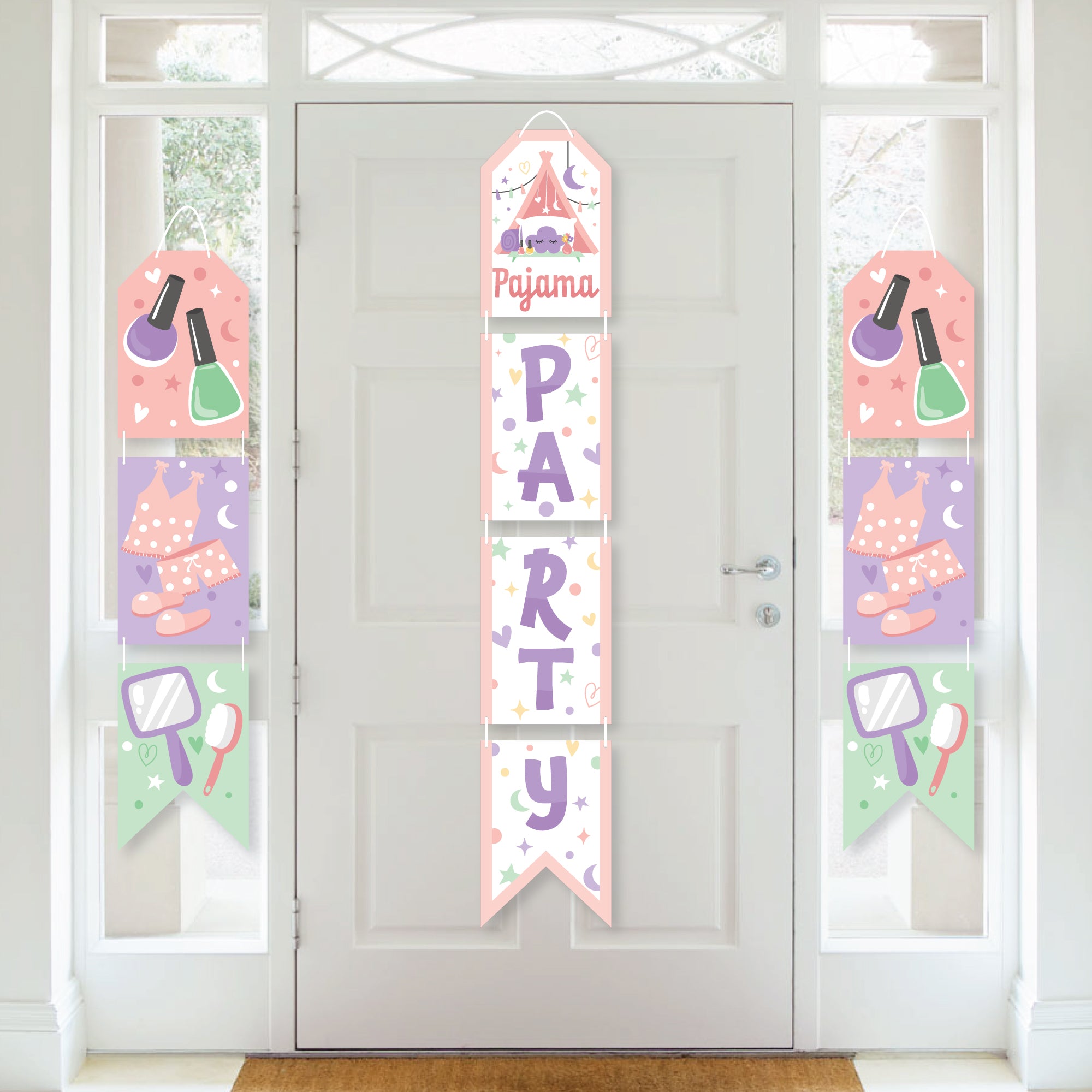 Pajama Slumber Party - Hanging Vertical Paper Door Banners - Girls ...