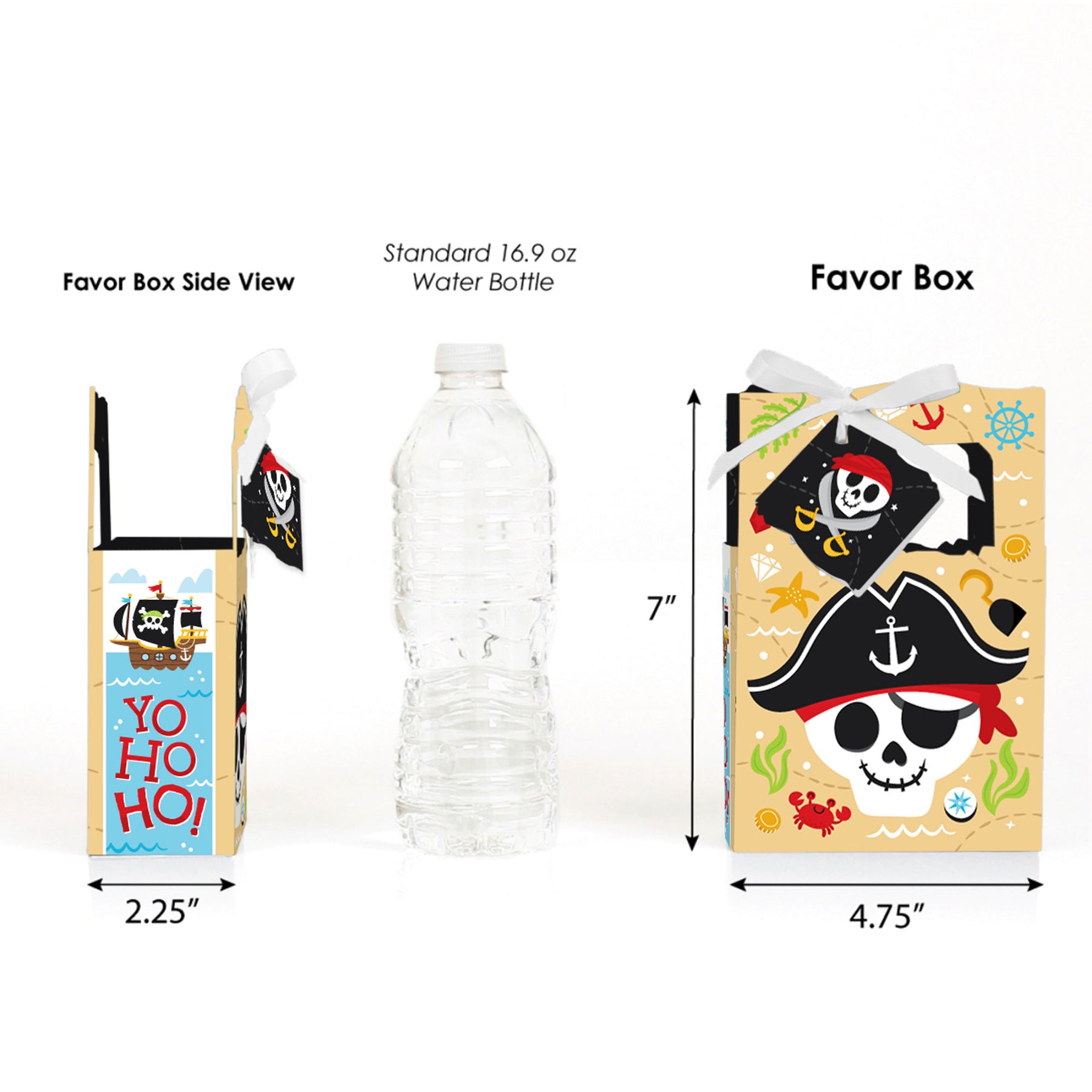 Pirate Ship Adventures - Skull Birthday Party Favor Boxes - Set of 12 ...