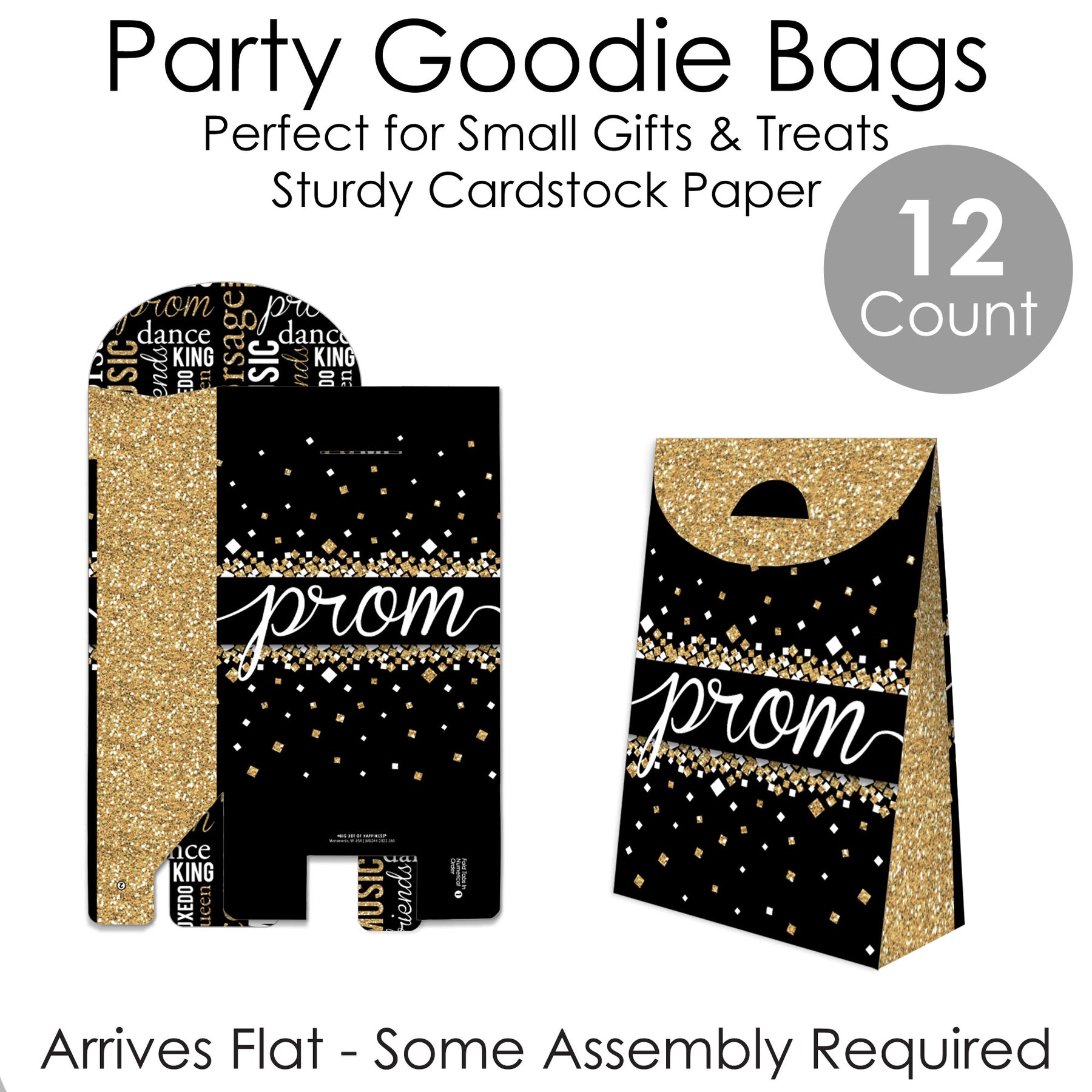 Prom - Prom Night Gift Favor Bags - Party Goodie Boxes - Set of 12 ...