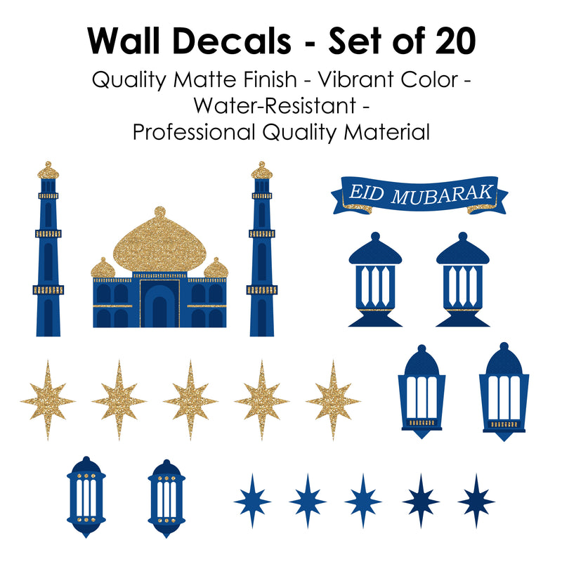 Ramadan - Peel and Stick Eid Mubarak Vinyl Wall Art Stickers - Wall ...