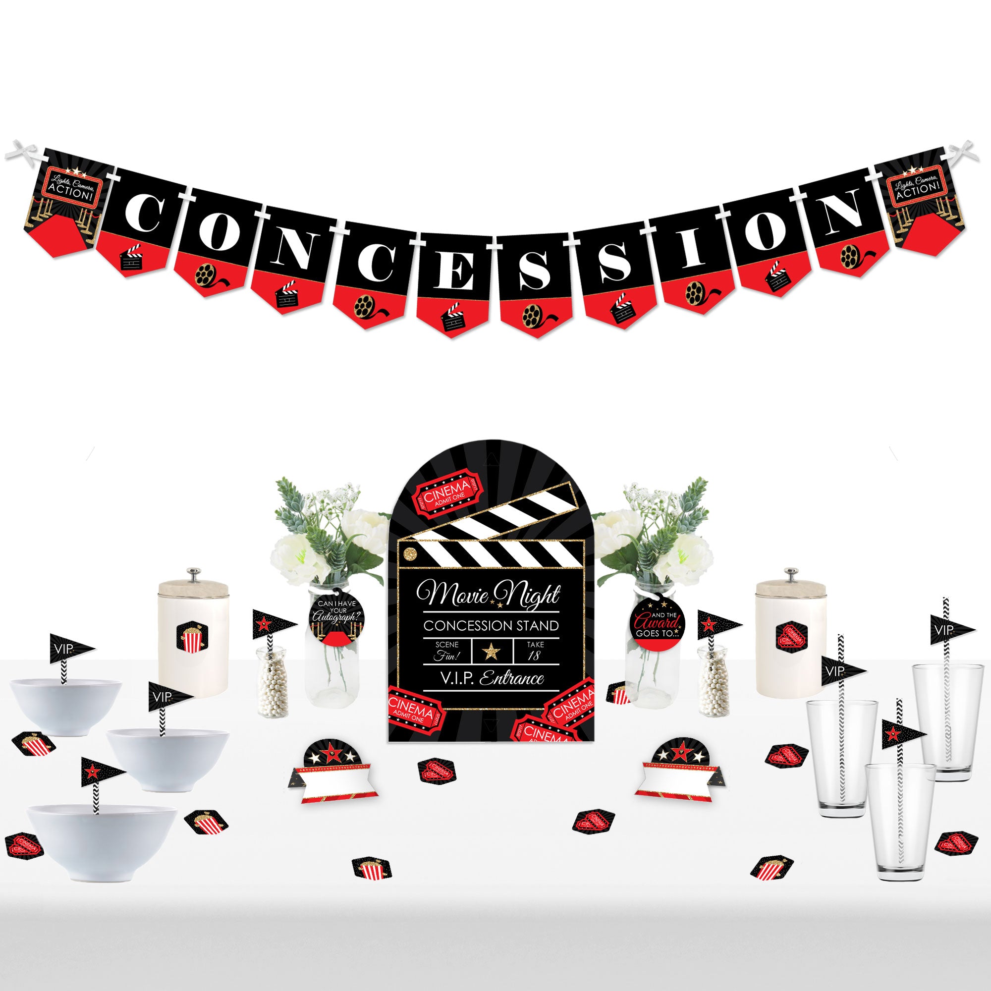 Red Carpet Hollywood - DIY Movie Night Party Concession Signs - Snack ...