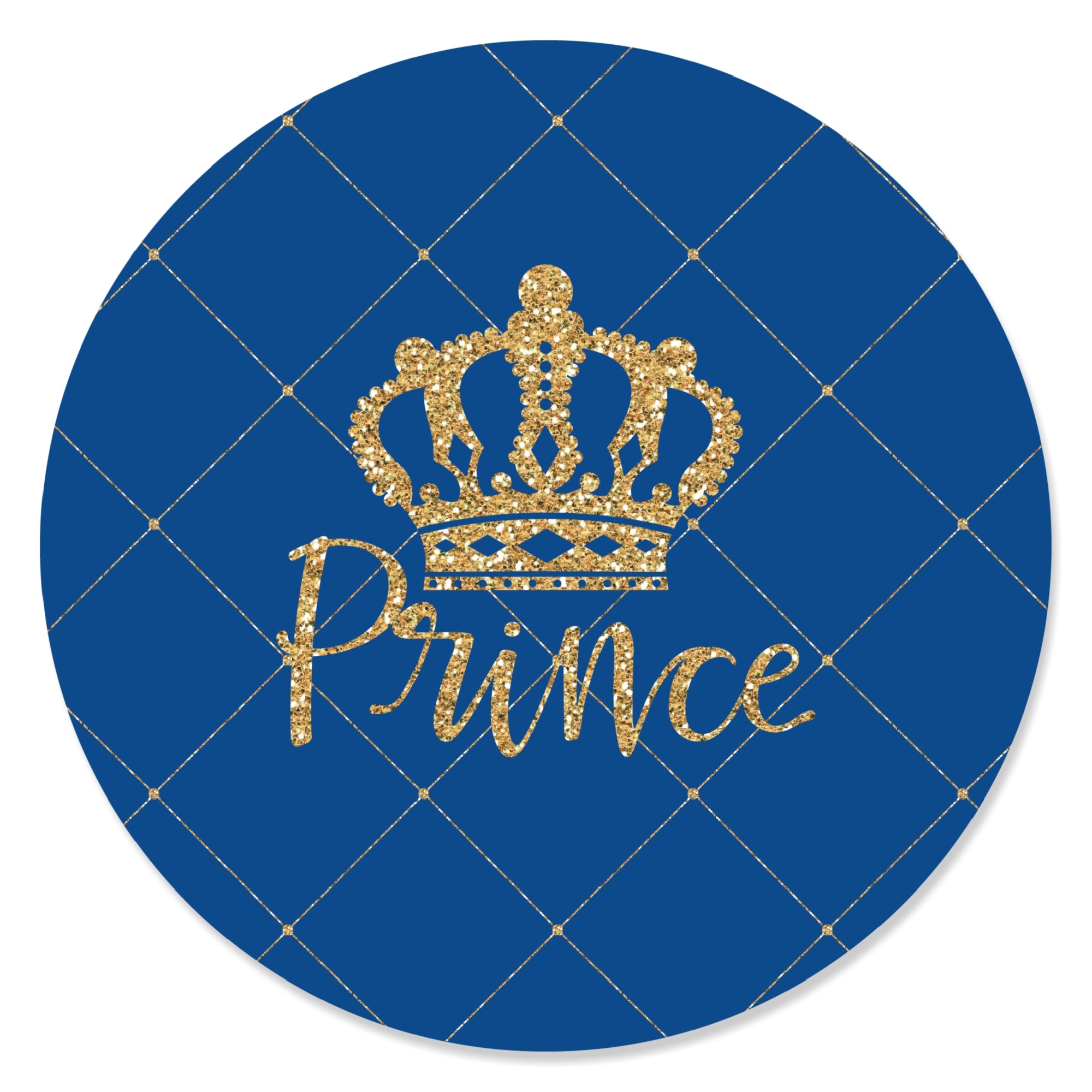 Royal Prince Charming - Baby Shower or Birthday Party Circle Sticker ...