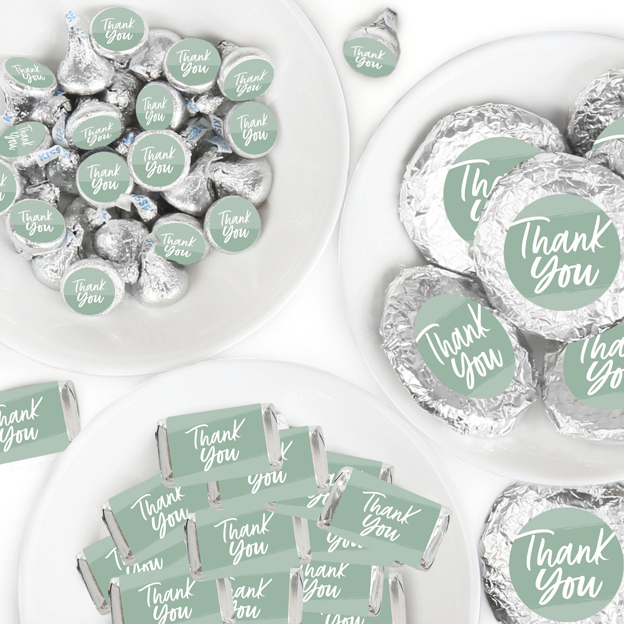 Sage Green Elegantly Simple - Mini Candy Bar Wrappers, Round Candy ...