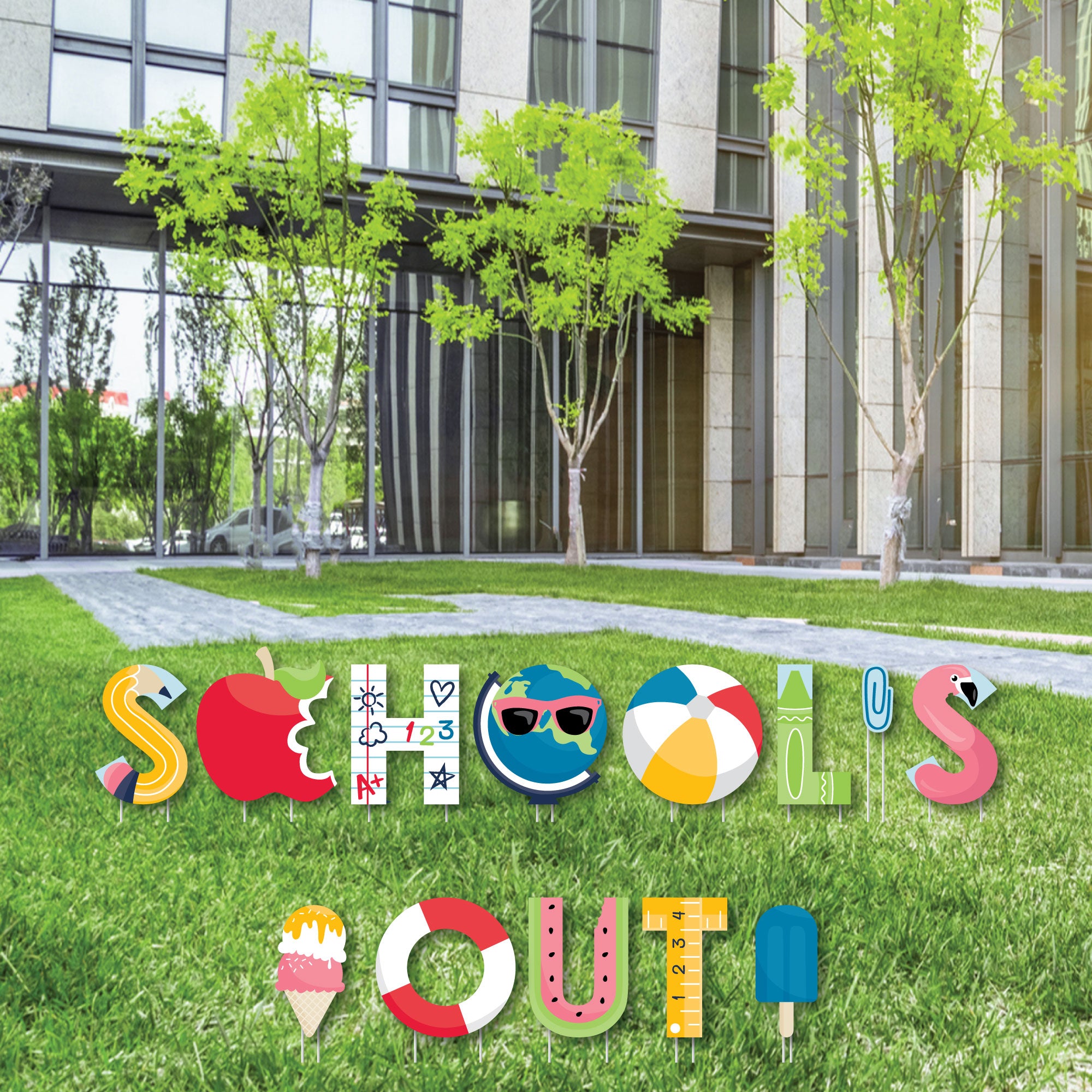 School's Out - Yard Sign Outdoor Lawn Decorations - Last Day of School ...