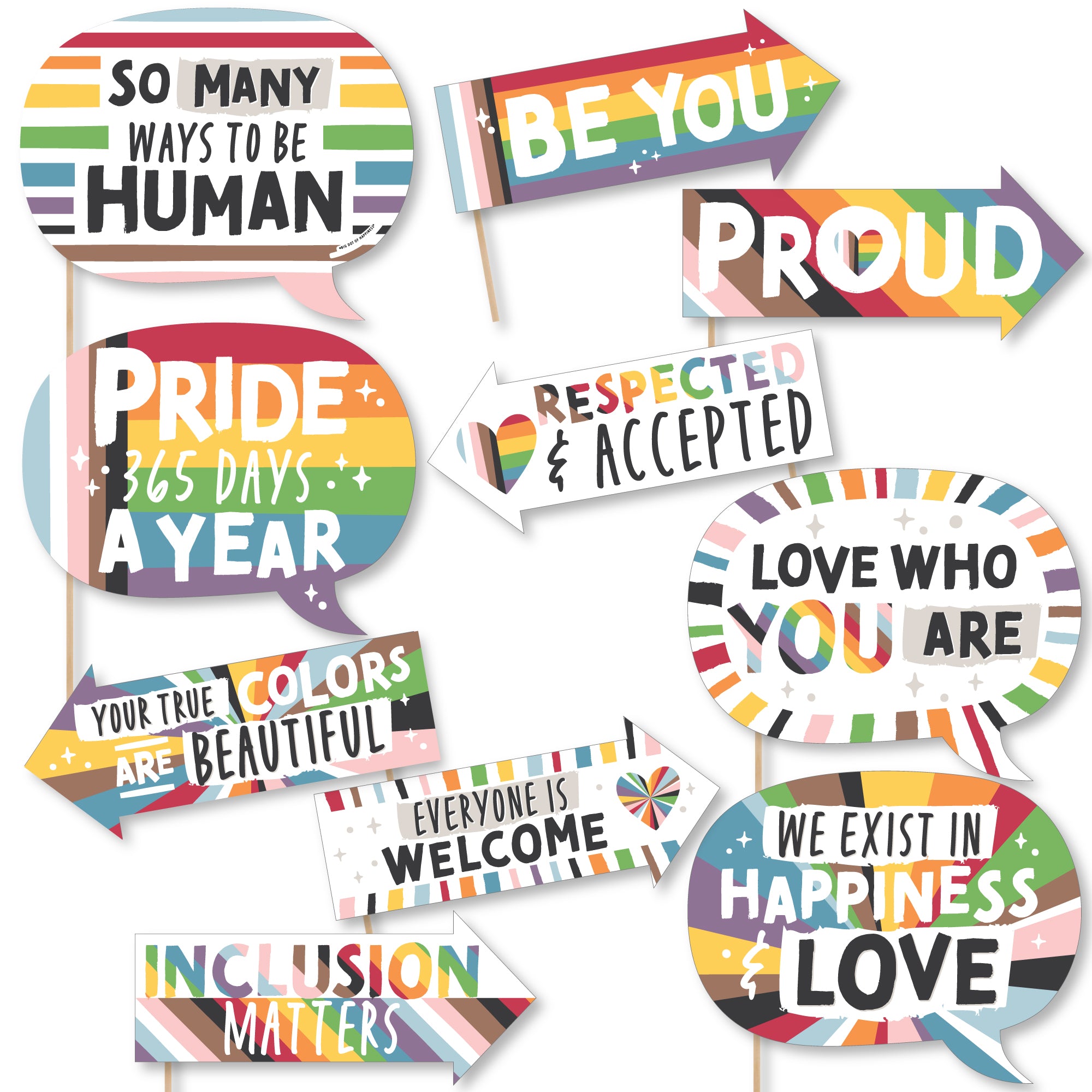 Funny So Many Ways to Be Human - LGBTQIA+ Pride Party Photo Booth Props ...