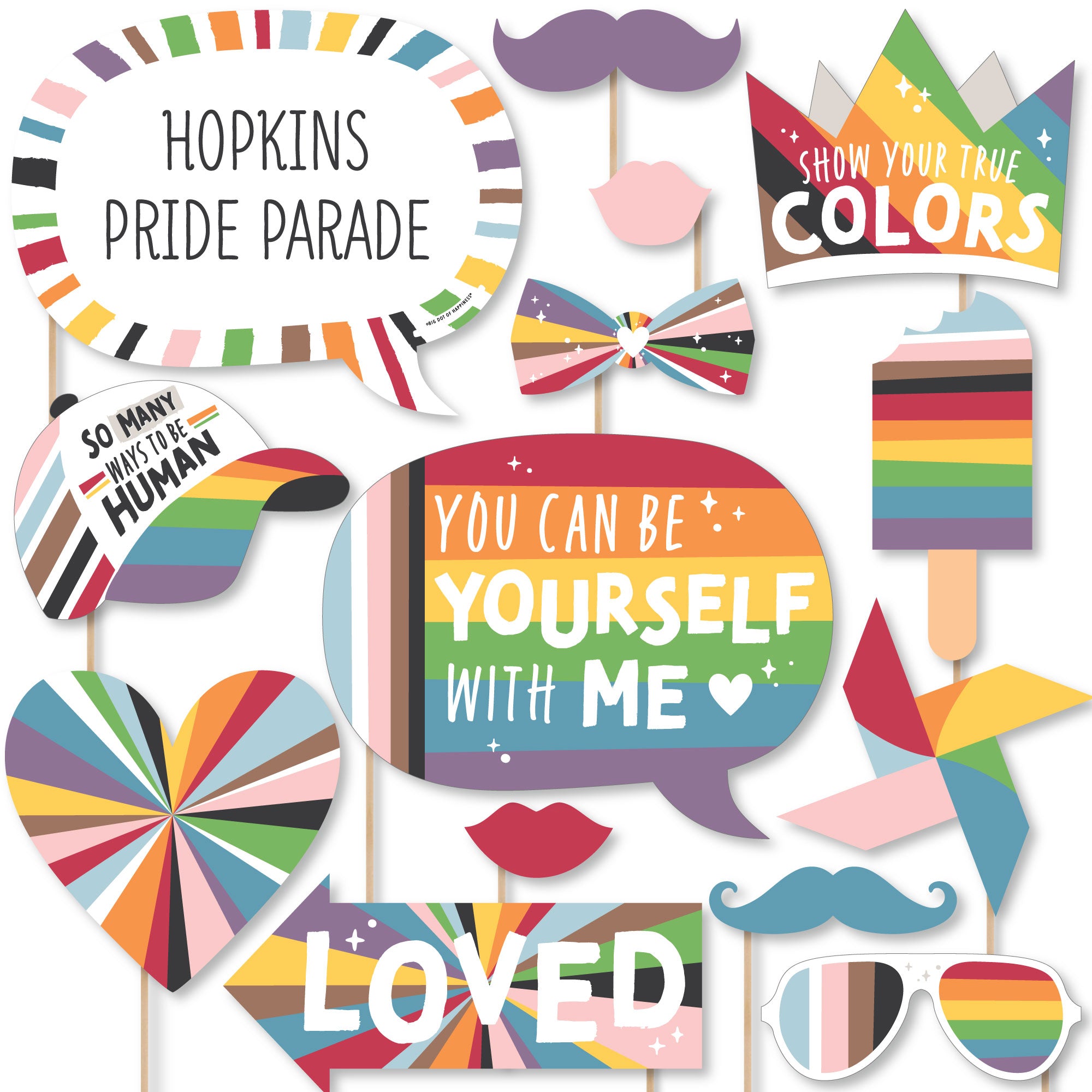 Pride Photo Booth Props Kit Big Dot Pride Photo Booth Props - Rainbow ...