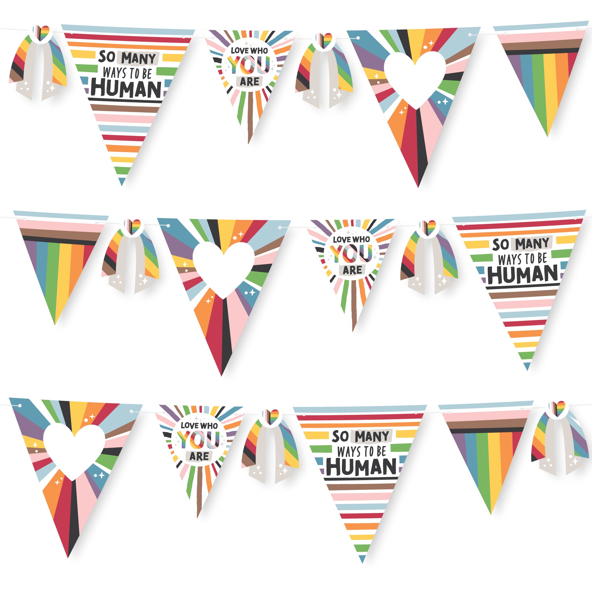 So Many Ways to Be Human - DIY LGBTQIA+ Pride Party Pennant Garland ...