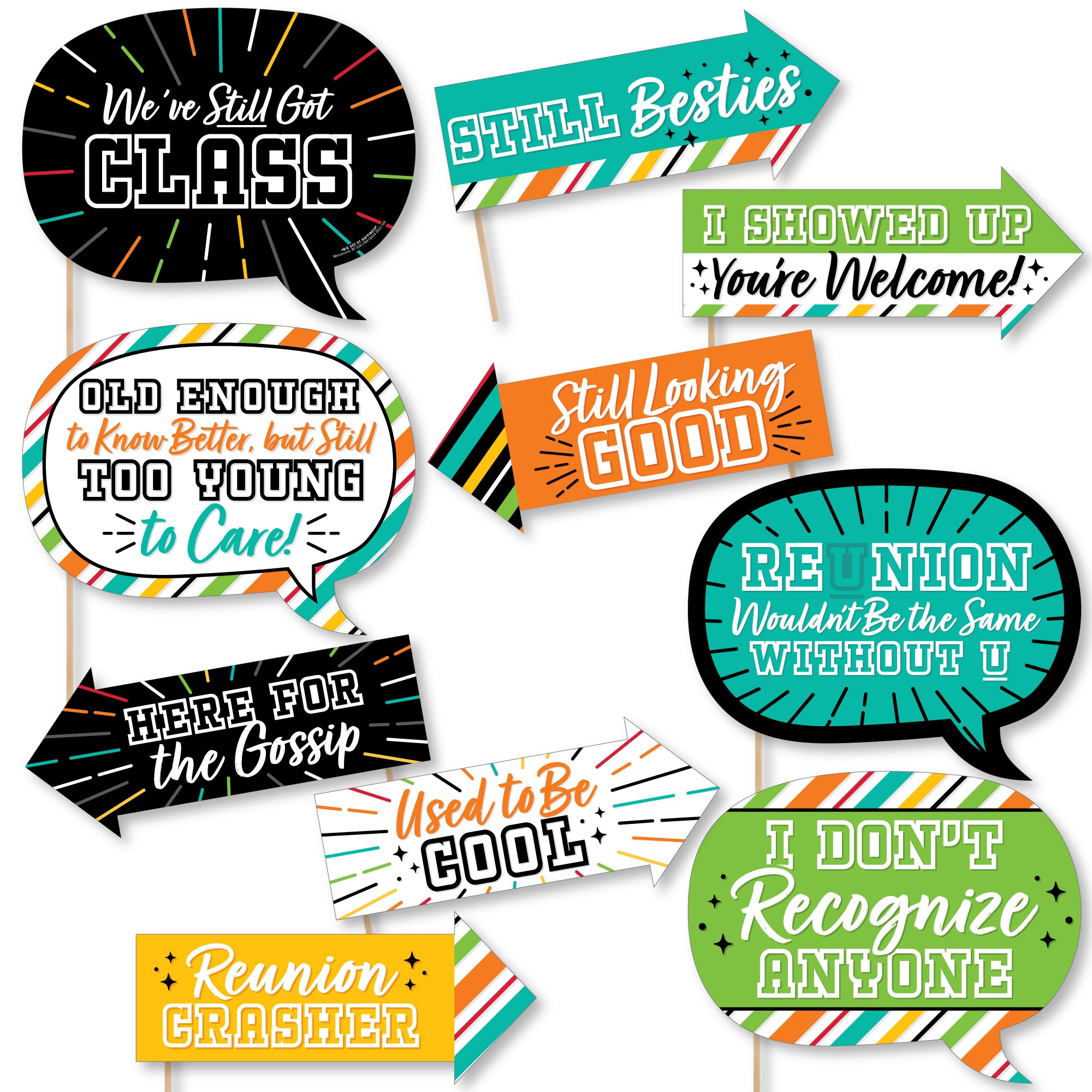 Funny Still Got Class - High School Reunion Party Photo Booth Props Kit ...