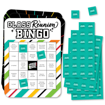 Reunited - Classmate Bingo Cards and Markers - School Class Reunion ...