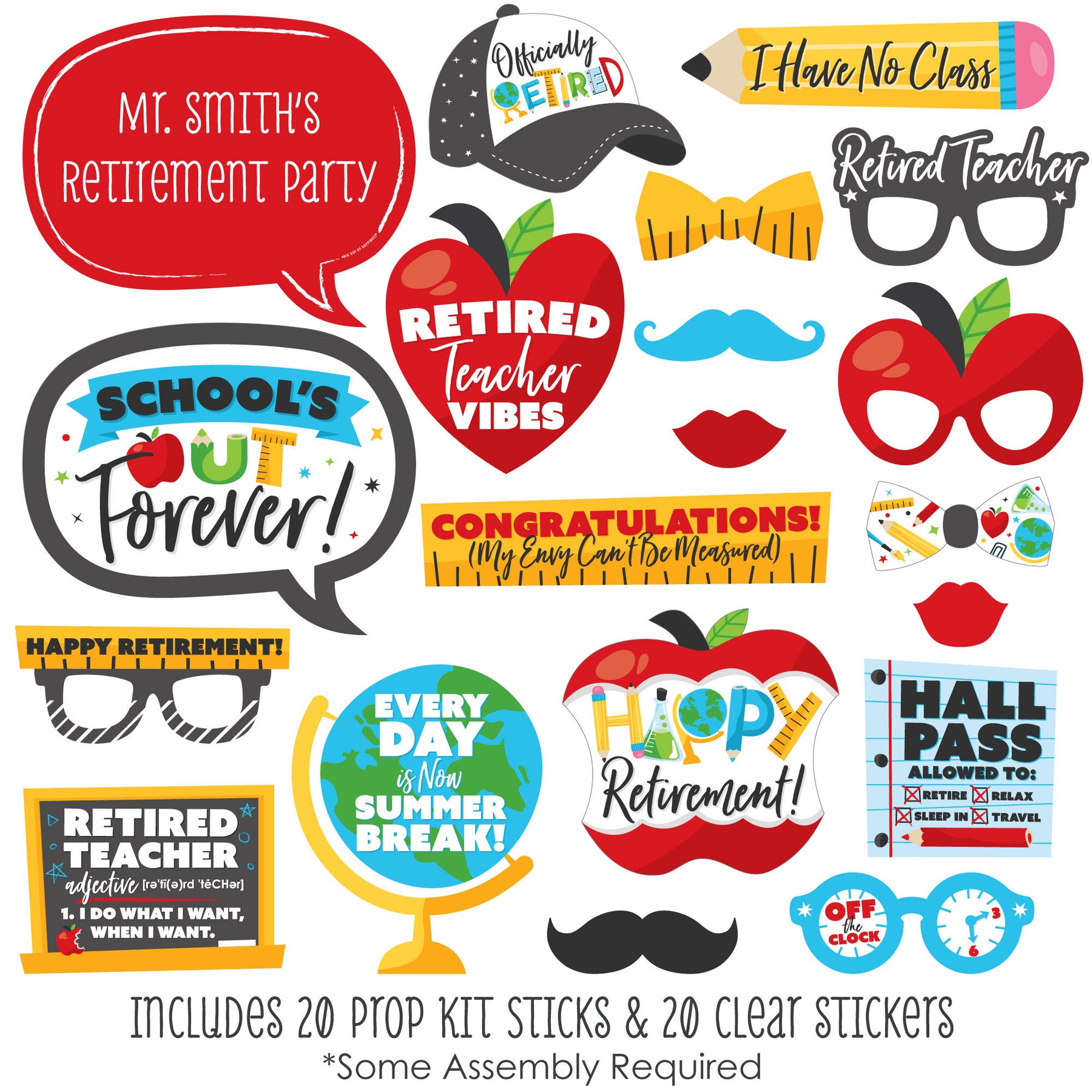 Teacher Retirement - Personalized Happy Retirement Party Photo Booth ...