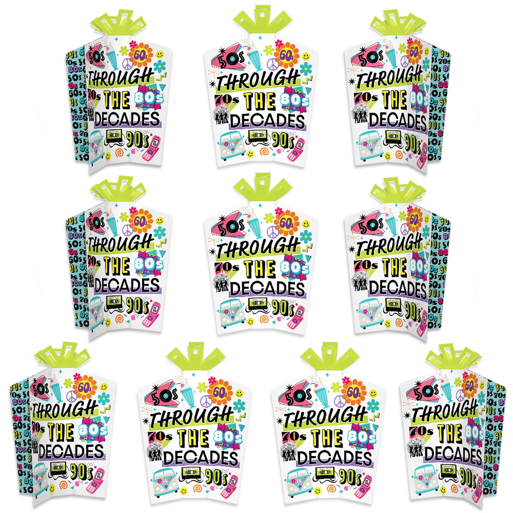 Through the Decades - Table Decorations - 50s, 60s, 70s, 80s, and 90s ...