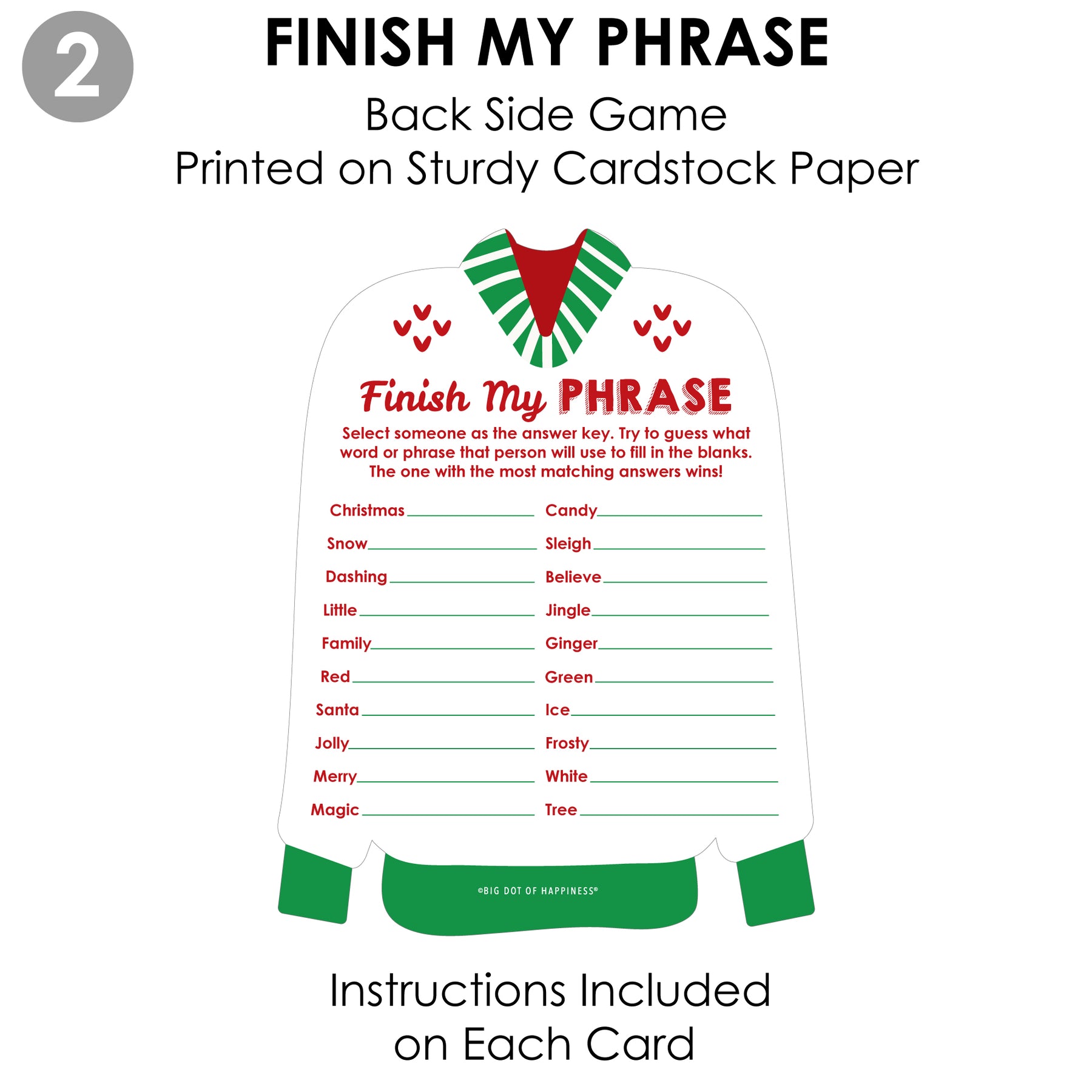 Ugly Sweater - 2-in-1 Holiday and Christmas Party Cards - Activity Duo ...