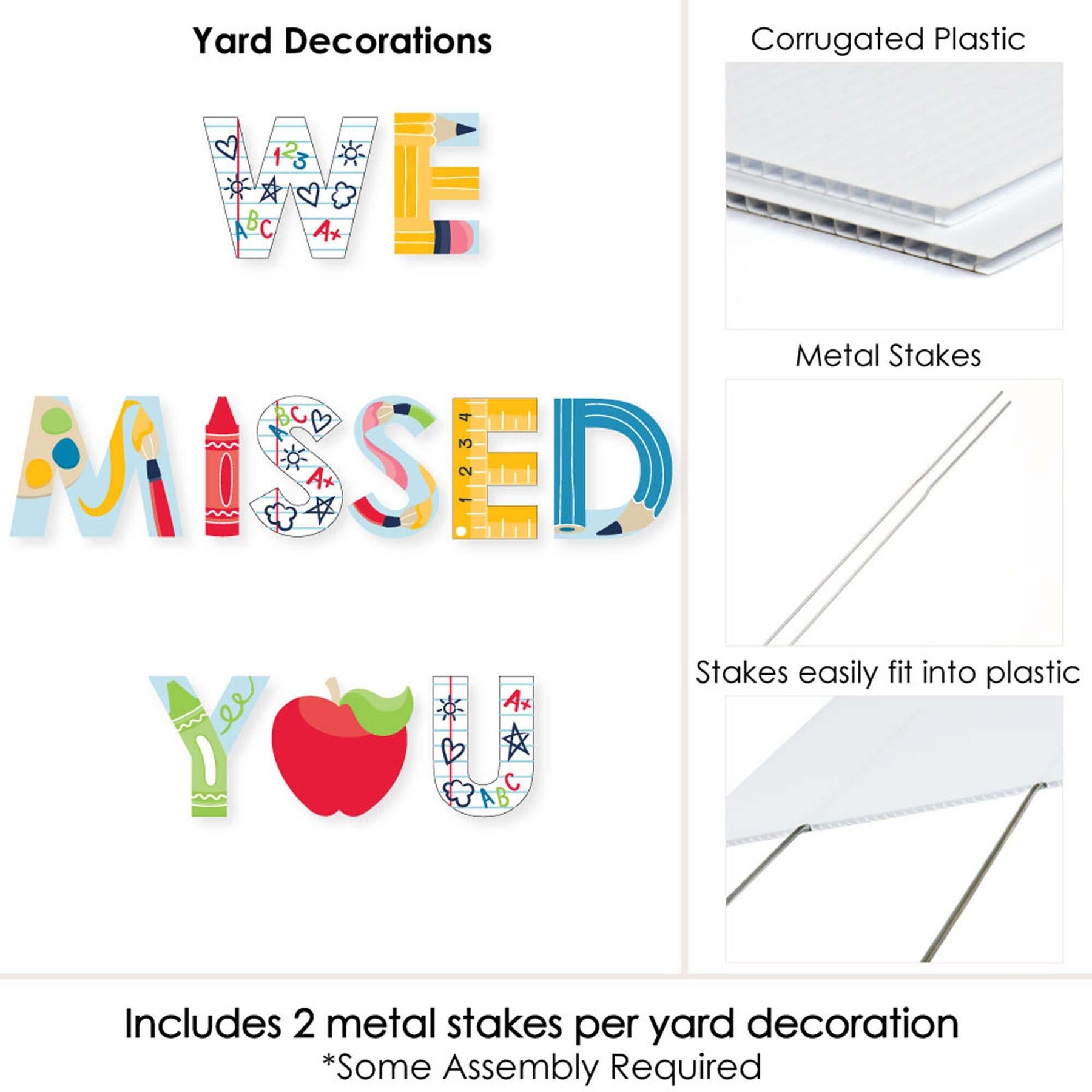 We Missed You - Back to School - Yard Sign Outdoor Lawn Decorations ...