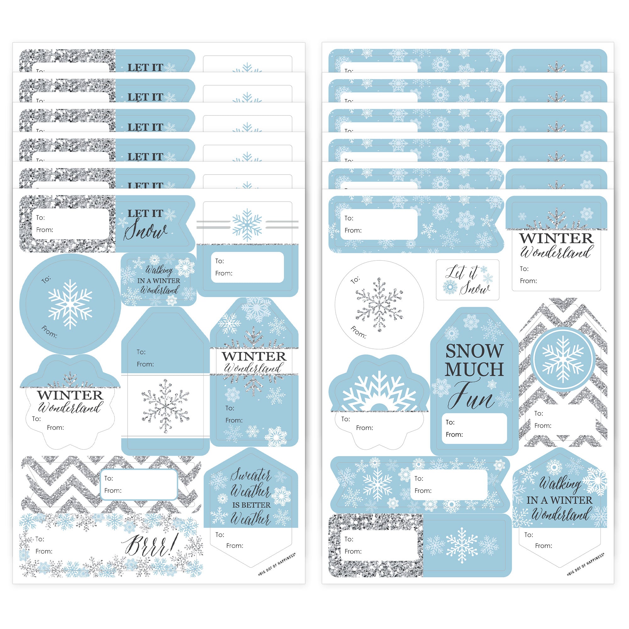 Winter Wonderland - Assorted Snowflake Holiday Party and Winter Wedding ...