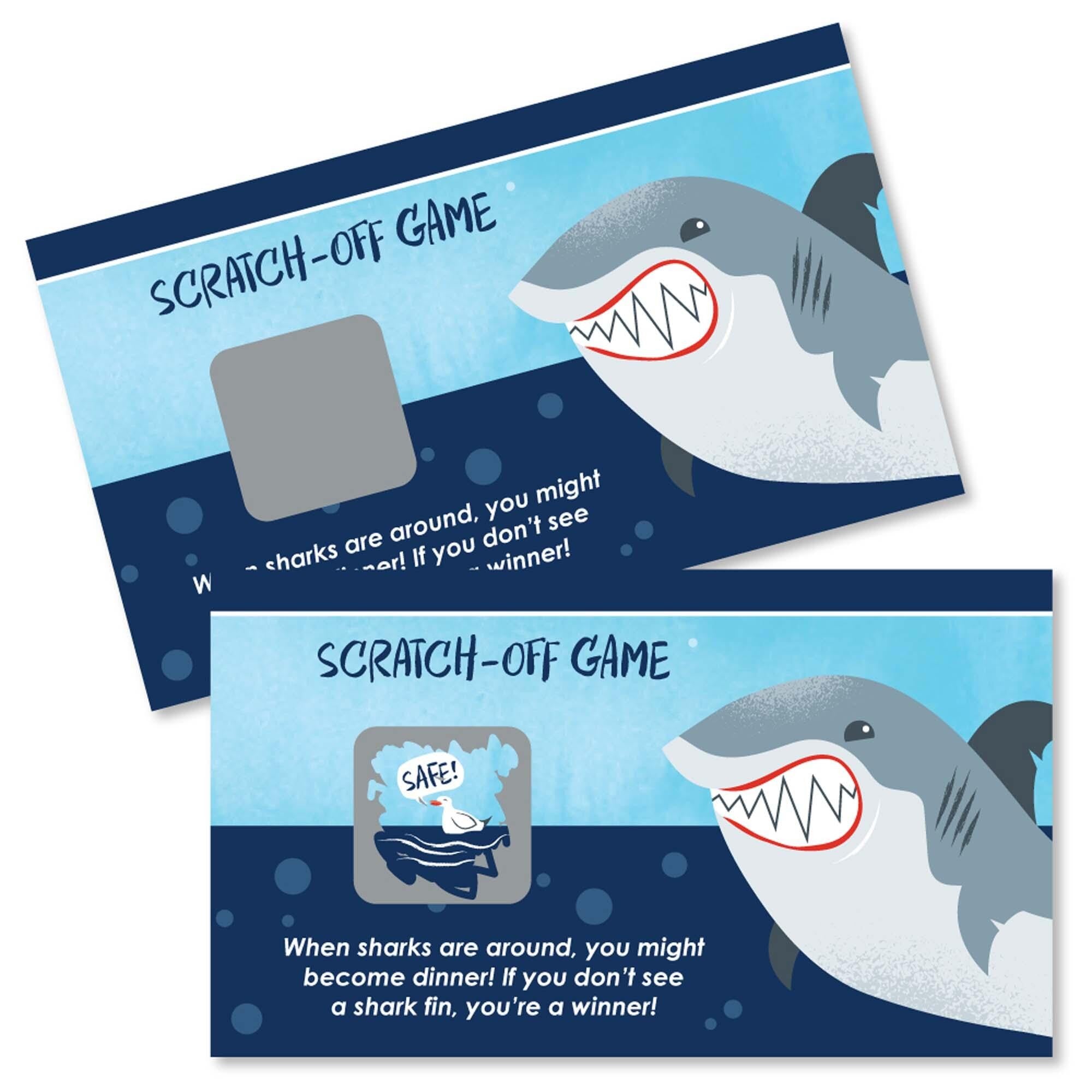 Shark Zone - Jawsome Shark Party or Birthday Party Scratch Off Cards ...