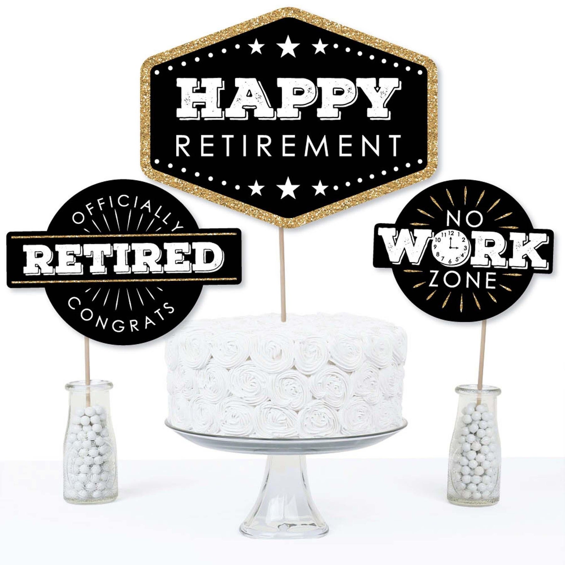 Happy Retirement - Retirement Party Centerpiece Sticks - Table Toppers ...