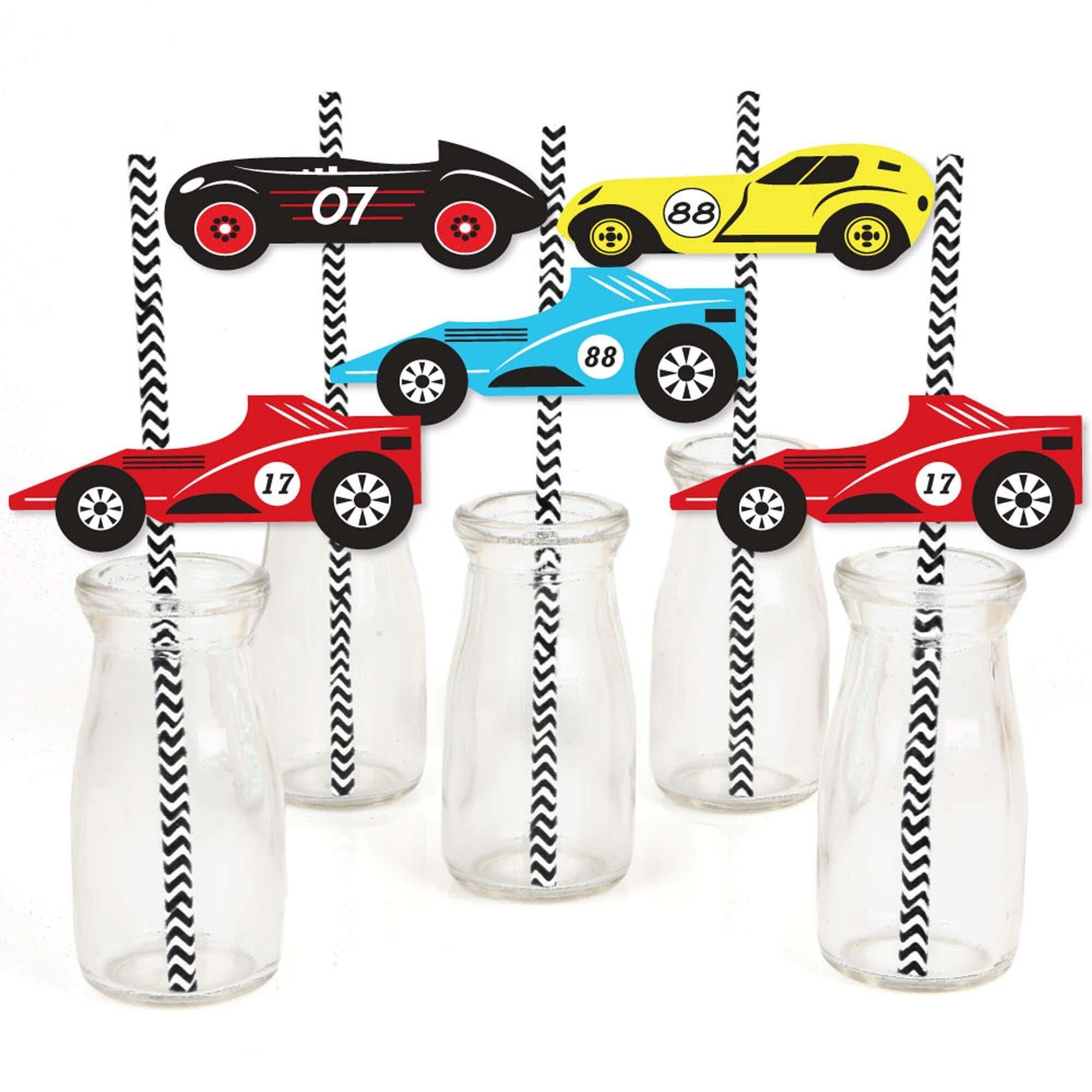 Let's Go Racing - Racecar - Paper Straw Decor - Race Car Birthday Party ...