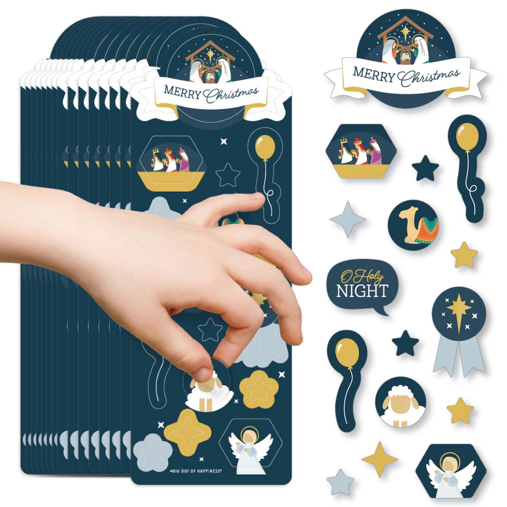 Holy Nativity - Manger Scene Religious Christmas Favor Kids Stickers ...