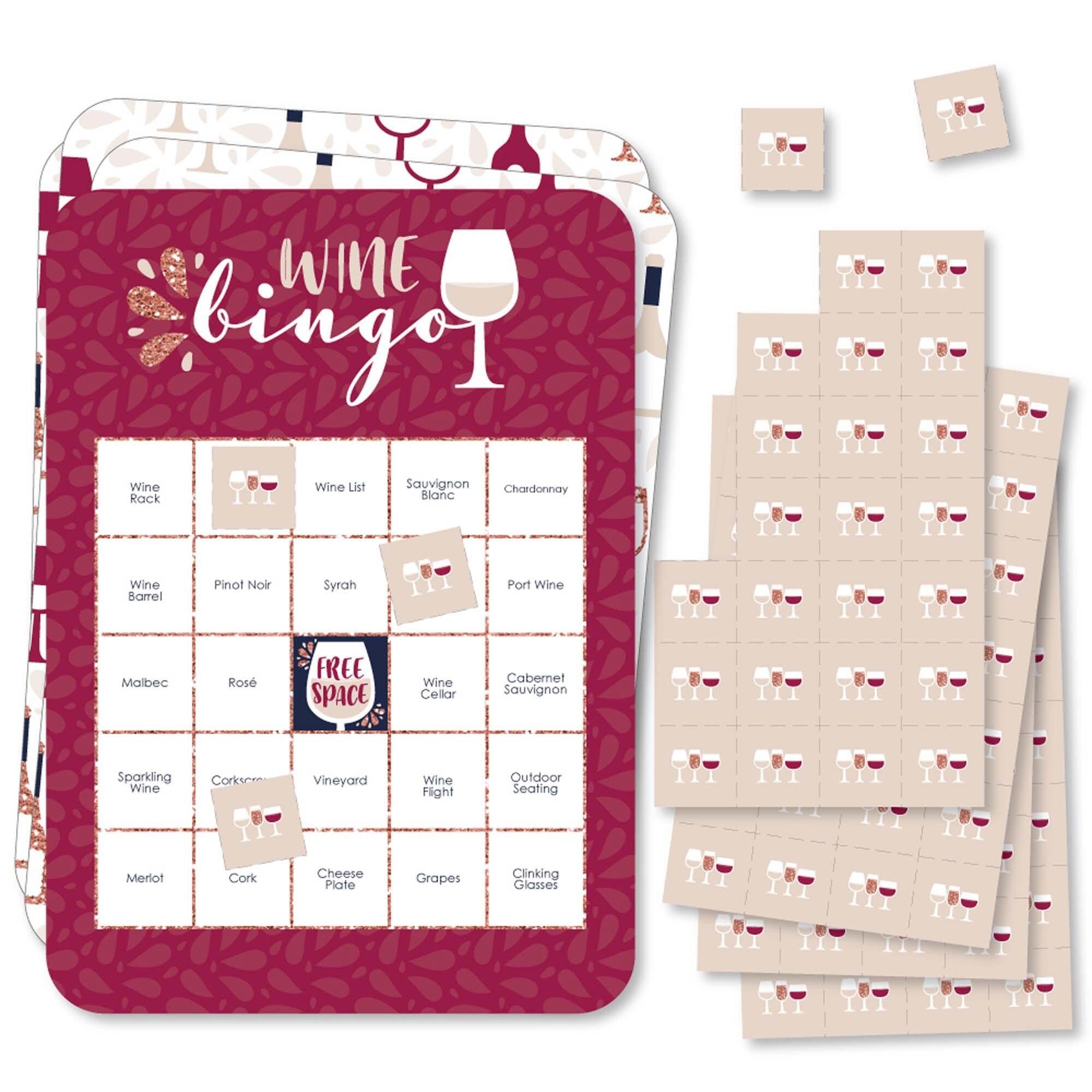 But First, Wine - Bingo Cards and Markers - Wine Tasting Party Shaped ...