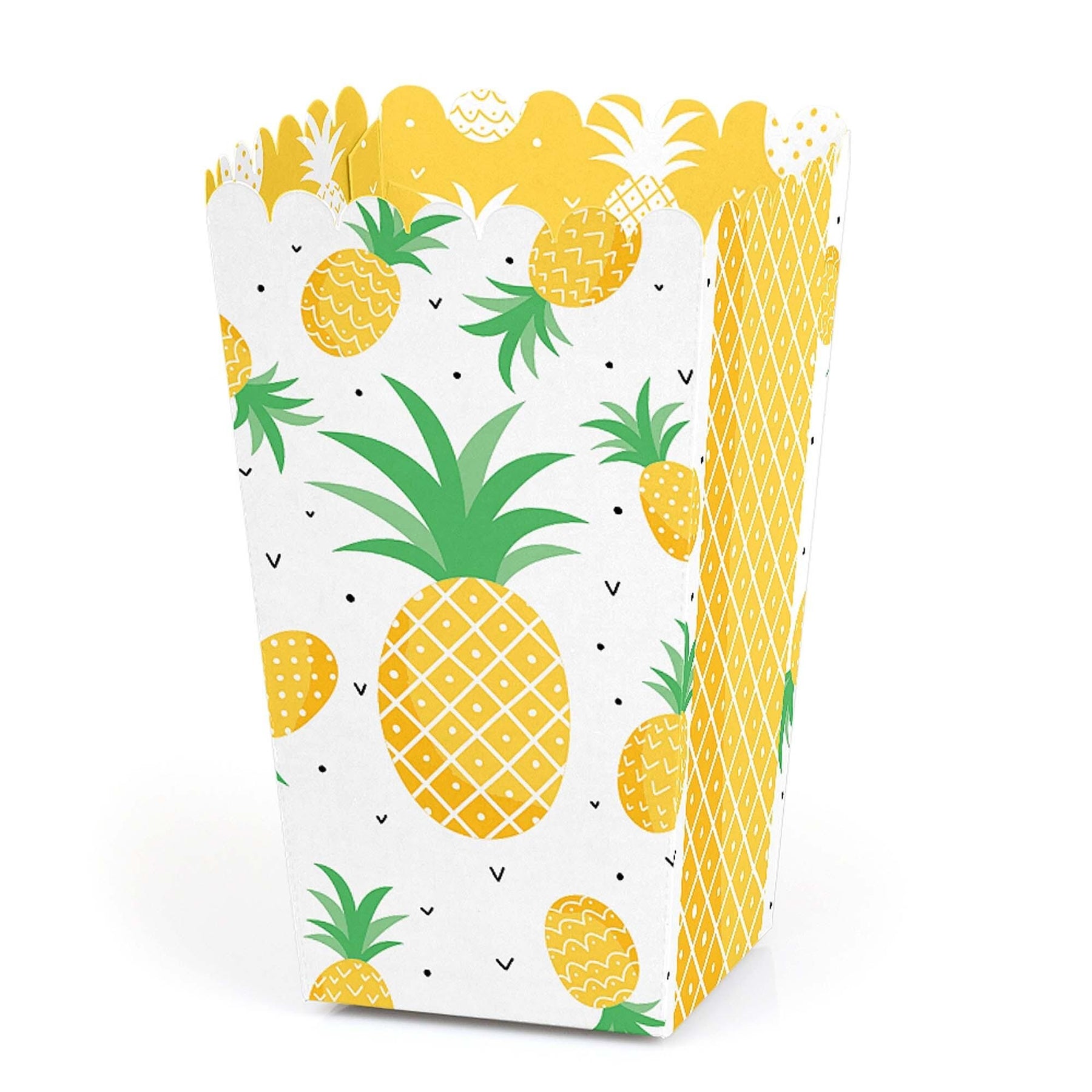Tropical Pineapple - Summer Party Favor Popcorn Treat Boxes - Set of 12 ...