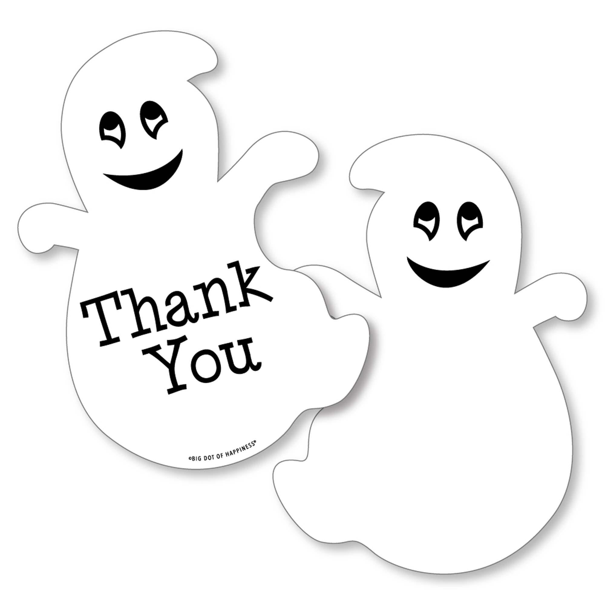 Spooky Ghost - Shaped Thank You Cards - Halloween Party Thank You Note ...